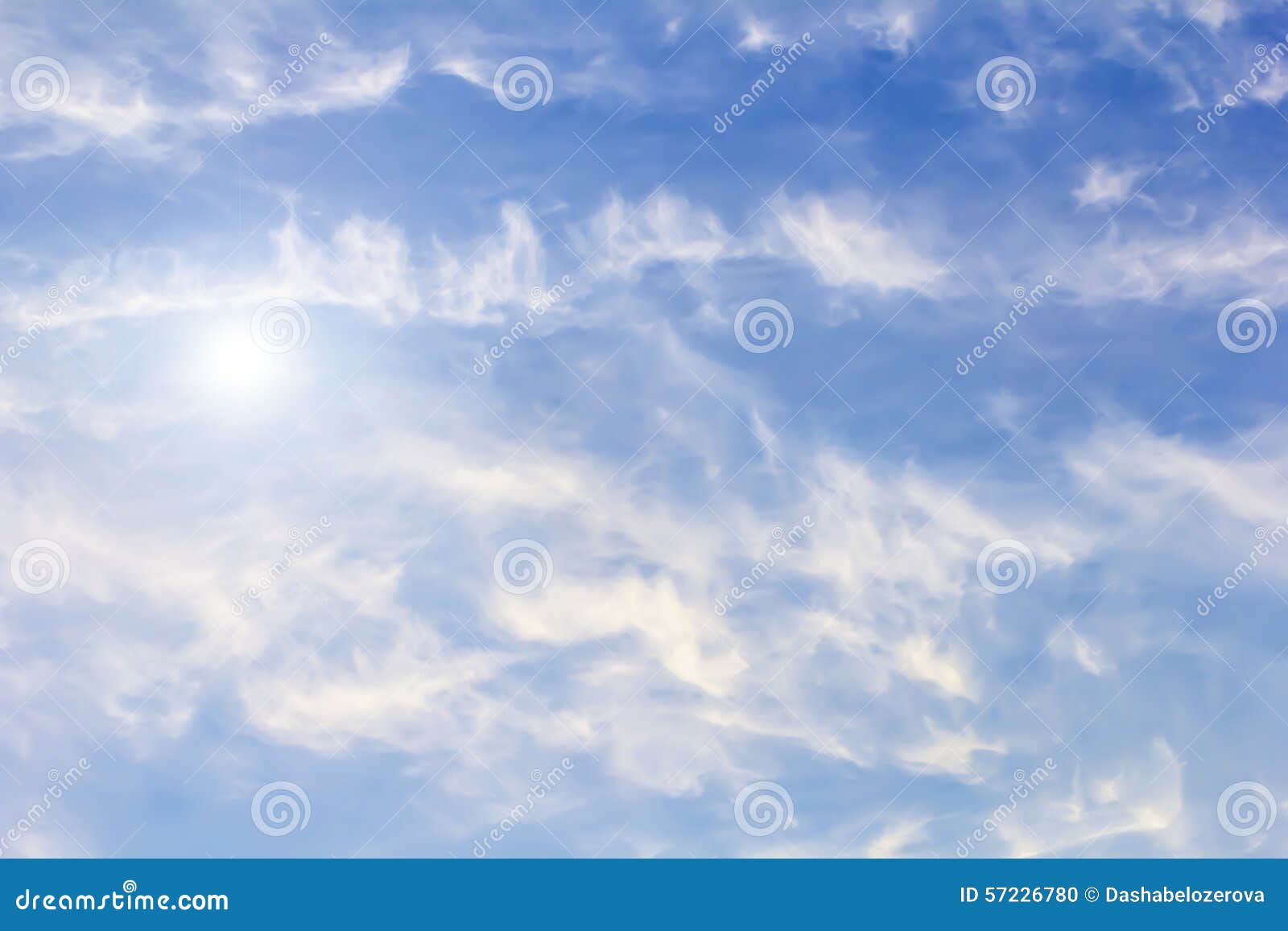 Big Blue Sky with Rays of Light Stock Photo - Image of fluffy, white ...