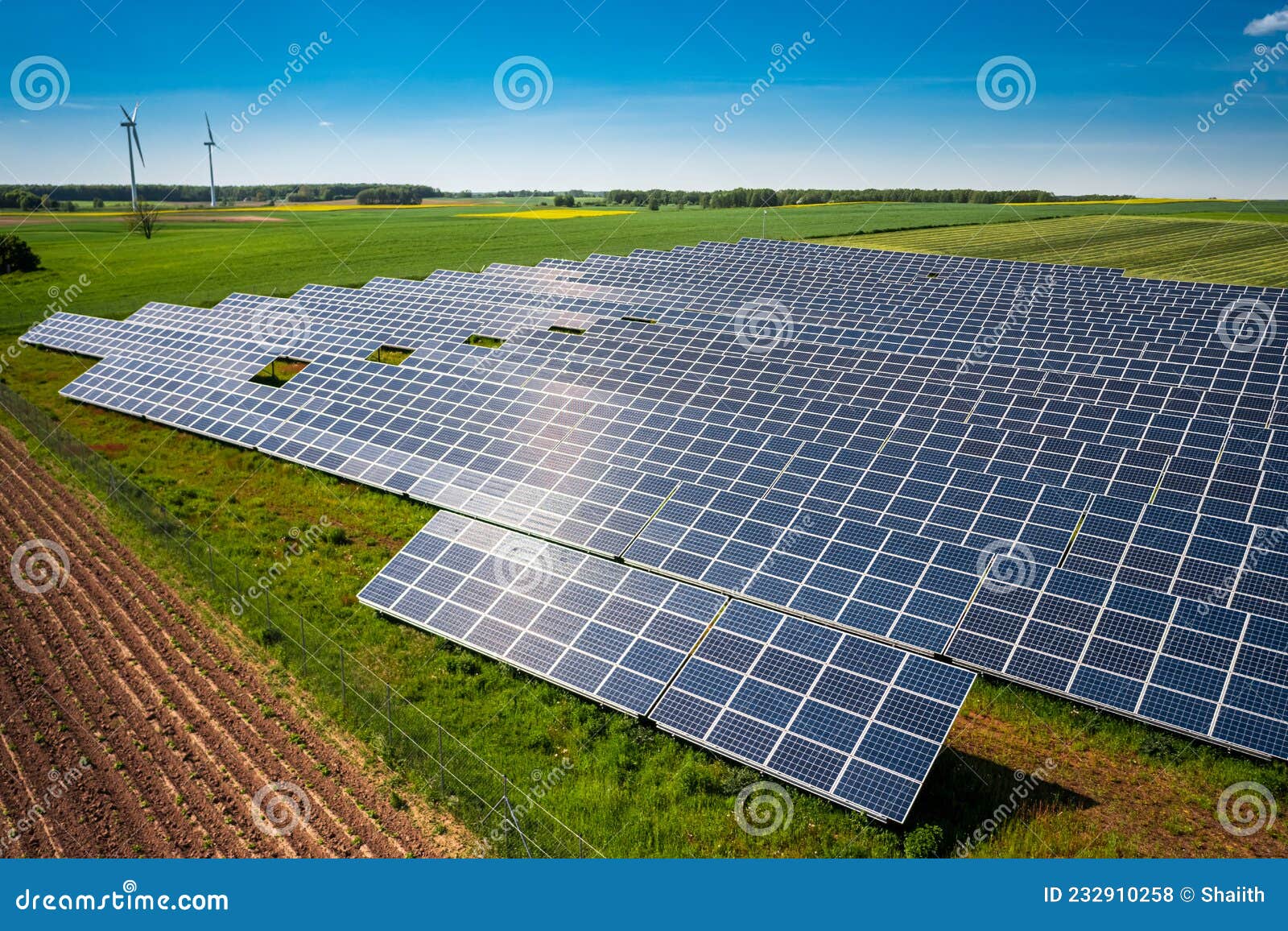 Big and Blue Solar Panels As a Renewable Energy Source Stock Photo ...