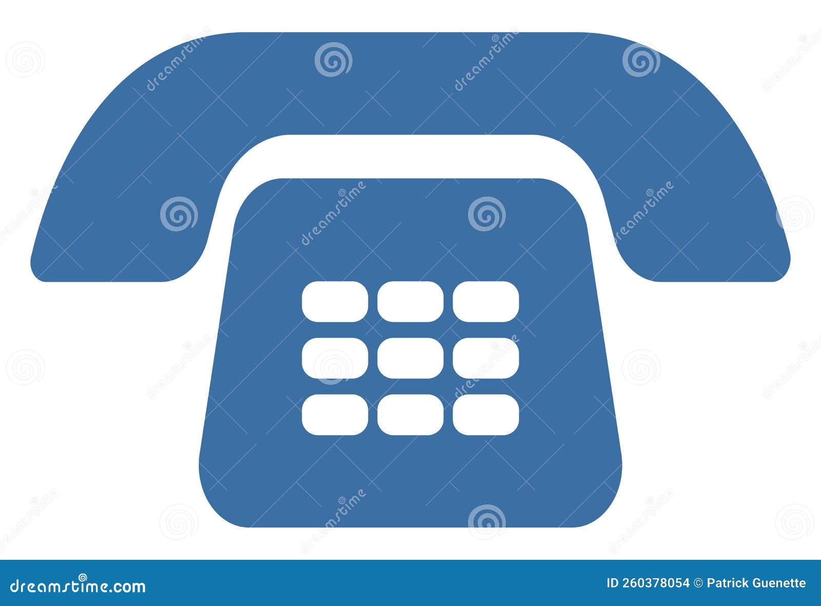 Big blue telephone, icon stock vector. Illustration of technology ...