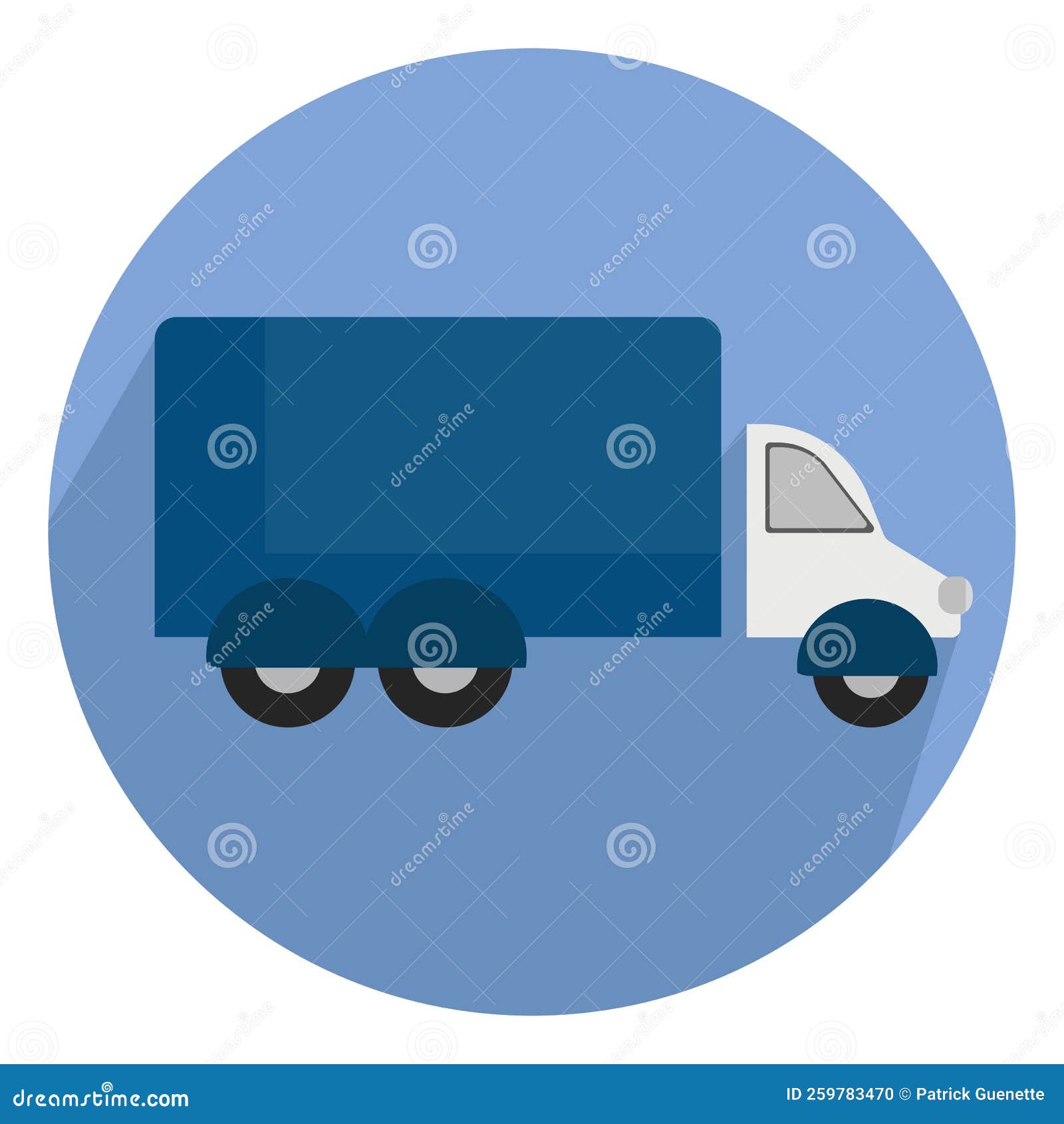 Big blue truck, icon stock vector. Illustration of cargo - 259783470