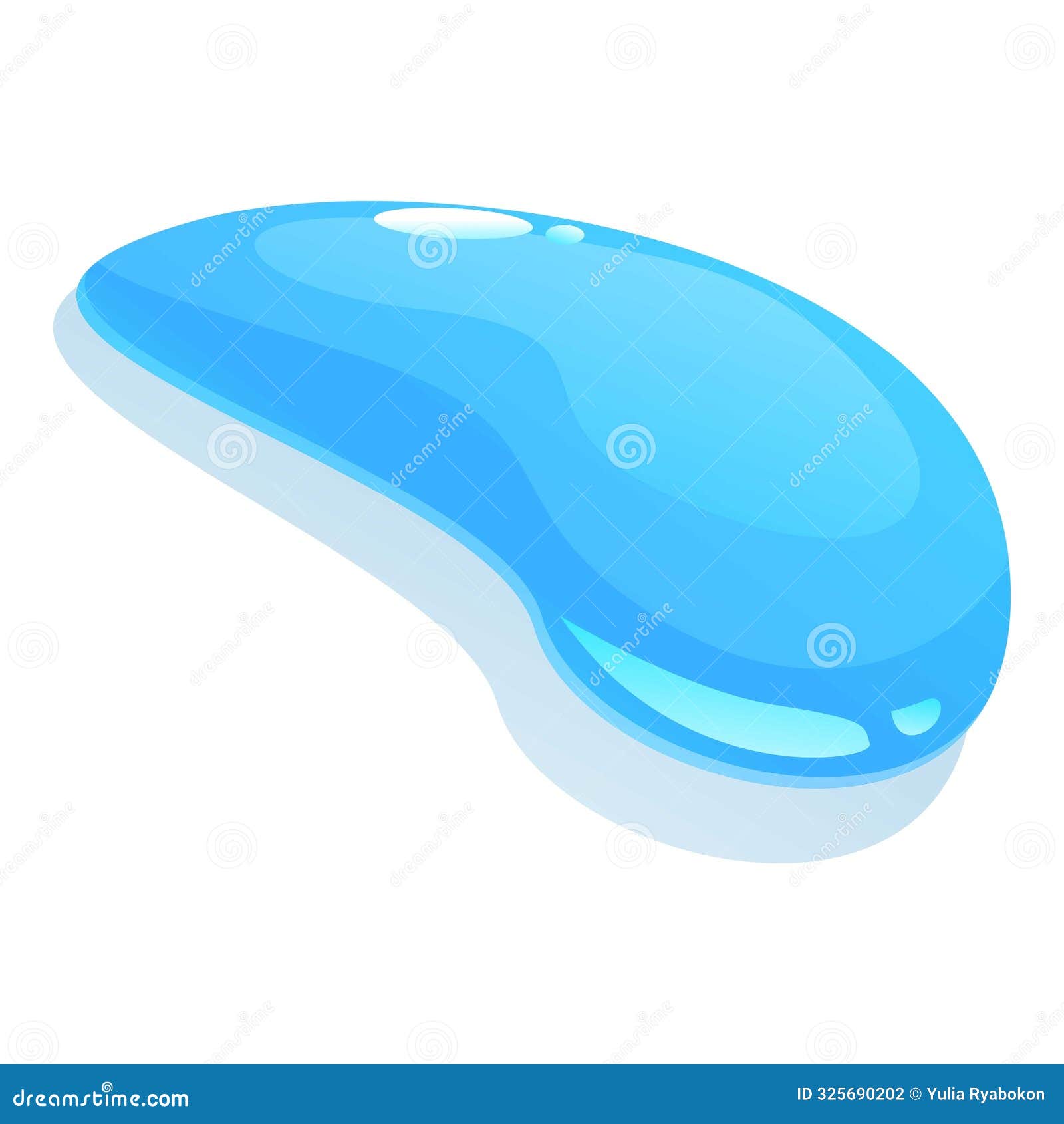 Big Blue Water Drop Creating Puddle on White Background Stock Vector ...