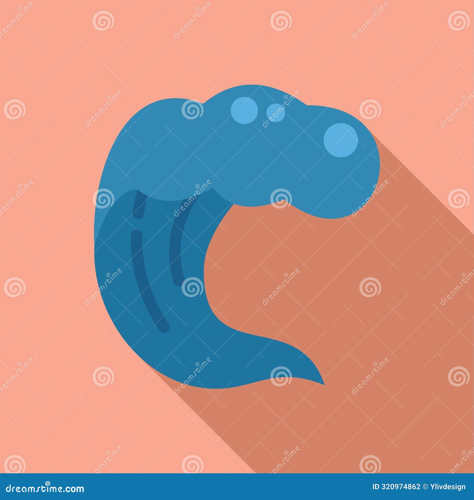 Big Blue Wave Rising Upwards Stock Illustration - Illustration of water ...
