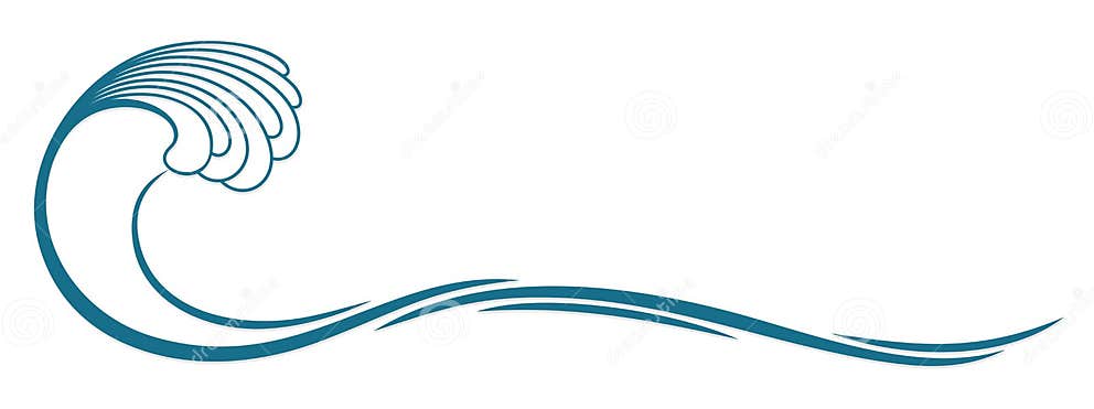 The Big blue wave symbol. stock vector. Illustration of stylized ...