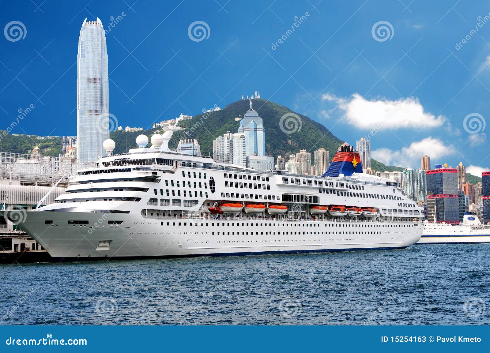 Big boat in Hong Kong stock image. Image of ocean, finance - 15254163