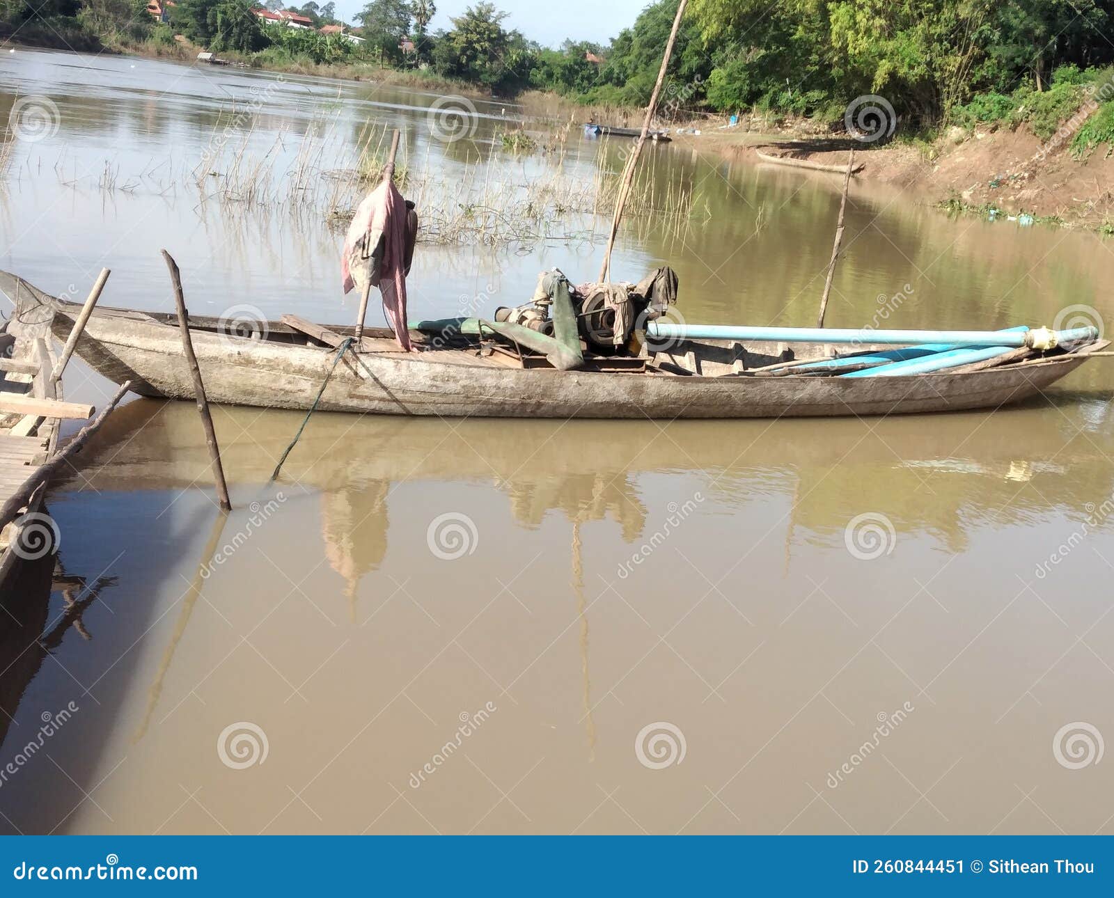 Big Boat in the Lake and Has a Big Machine Stock Image - Image of lake ...