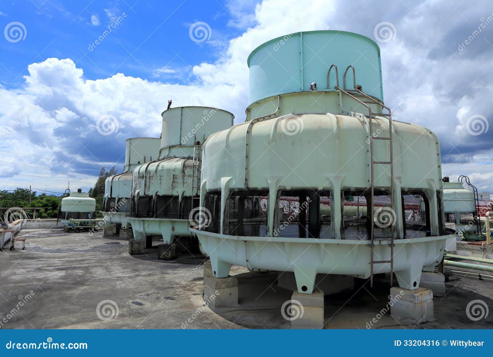 Big Boiler for Factory on Blue Sky Stock Photo - Image of metal, pipe ...