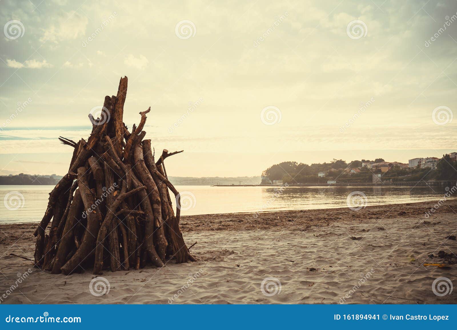 A Big Bonfire in the Beach at Sunset Stock Image - Image of nature ...