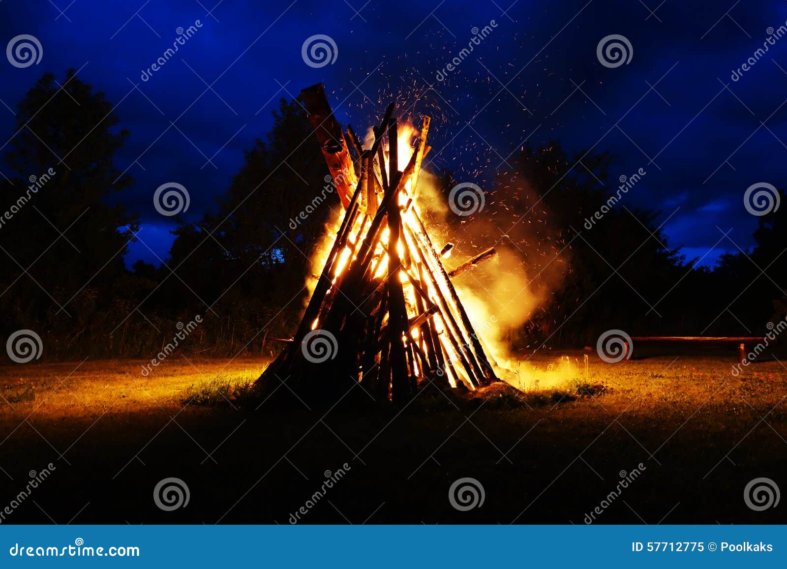 Big bonfire stock image. Image of countryside, midsummer - 57712775
