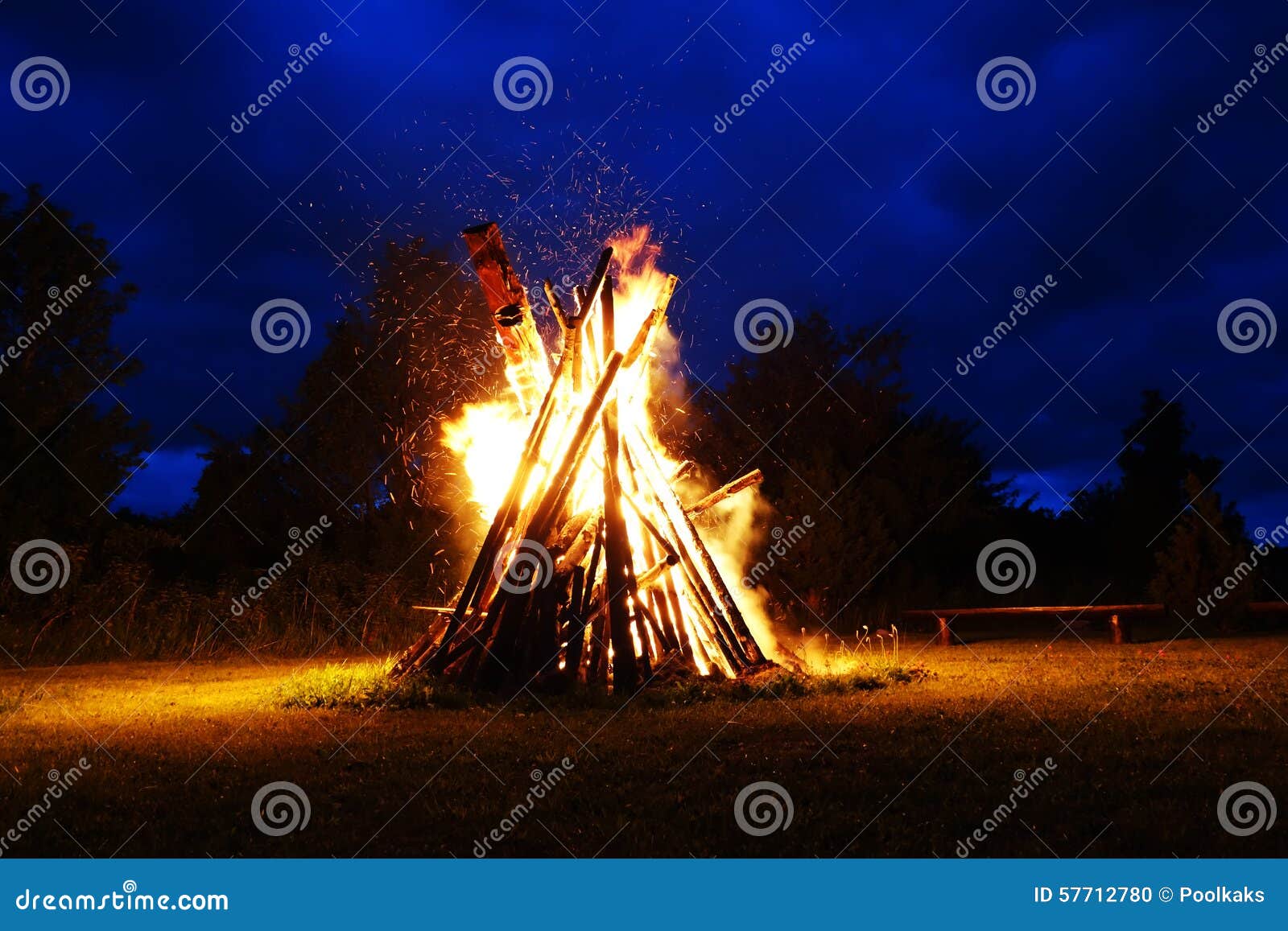 Big bonfire stock photo. Image of evening, burning, midsummer - 57712780