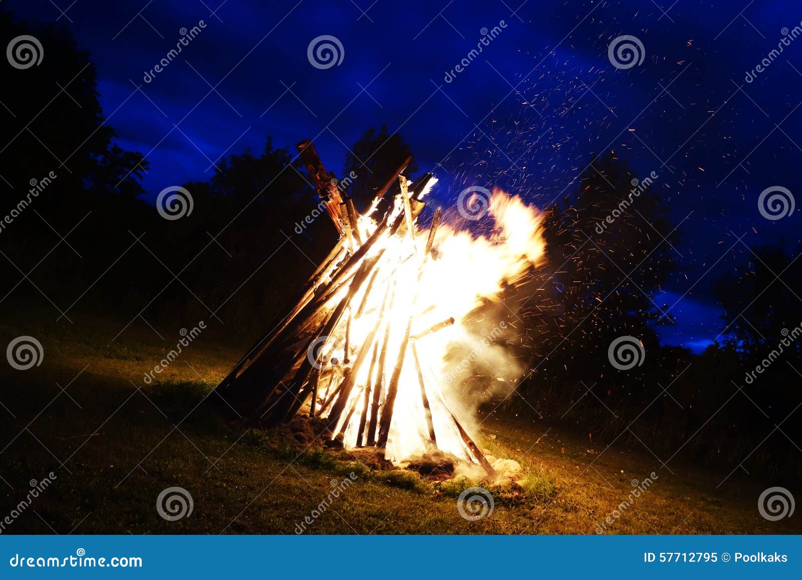 Big bonfire stock image. Image of countryside, celebrating - 57712795