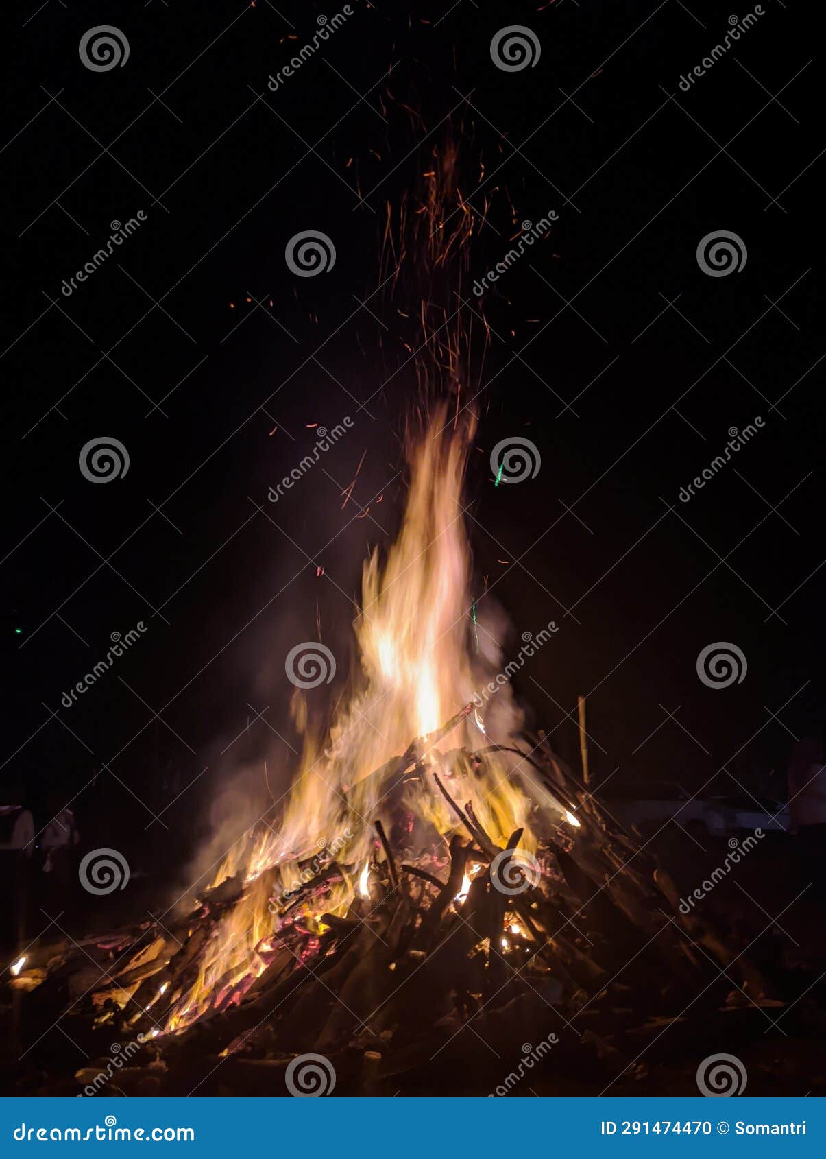 Big Bonfire, Which Was Photographed during the Scout Event Stock Photo ...