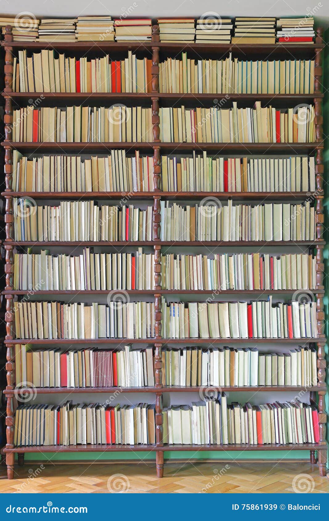 Big Bookshelf stock image. Image of college, school, shelf - 75861939