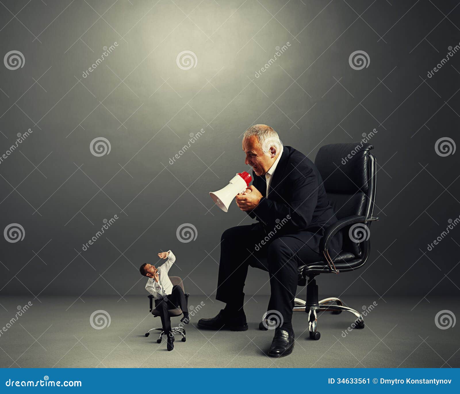 Boss Screaming At Frustrated Employee, Bullying And Emotional Abuse At ...