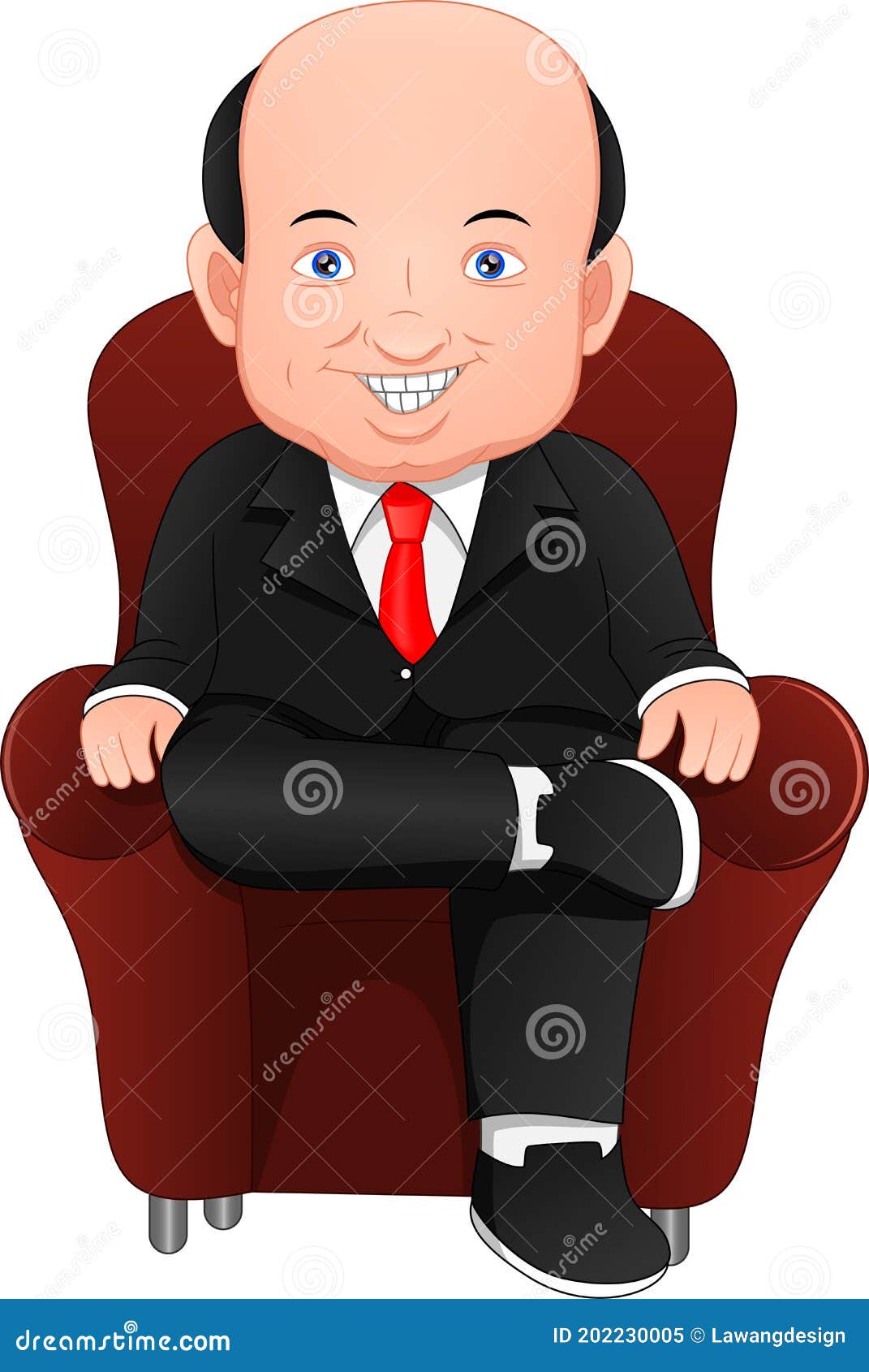 Big Boss is Sitting and Smiling Stock Vector - Illustration of boss ...