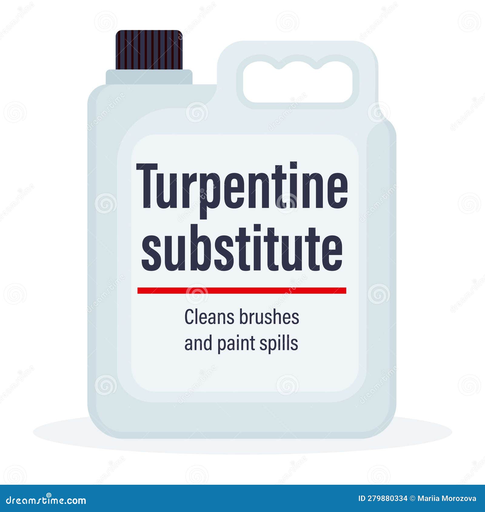 Big Bottle of Turpentine Substitute Isolated on White Background Vector ...