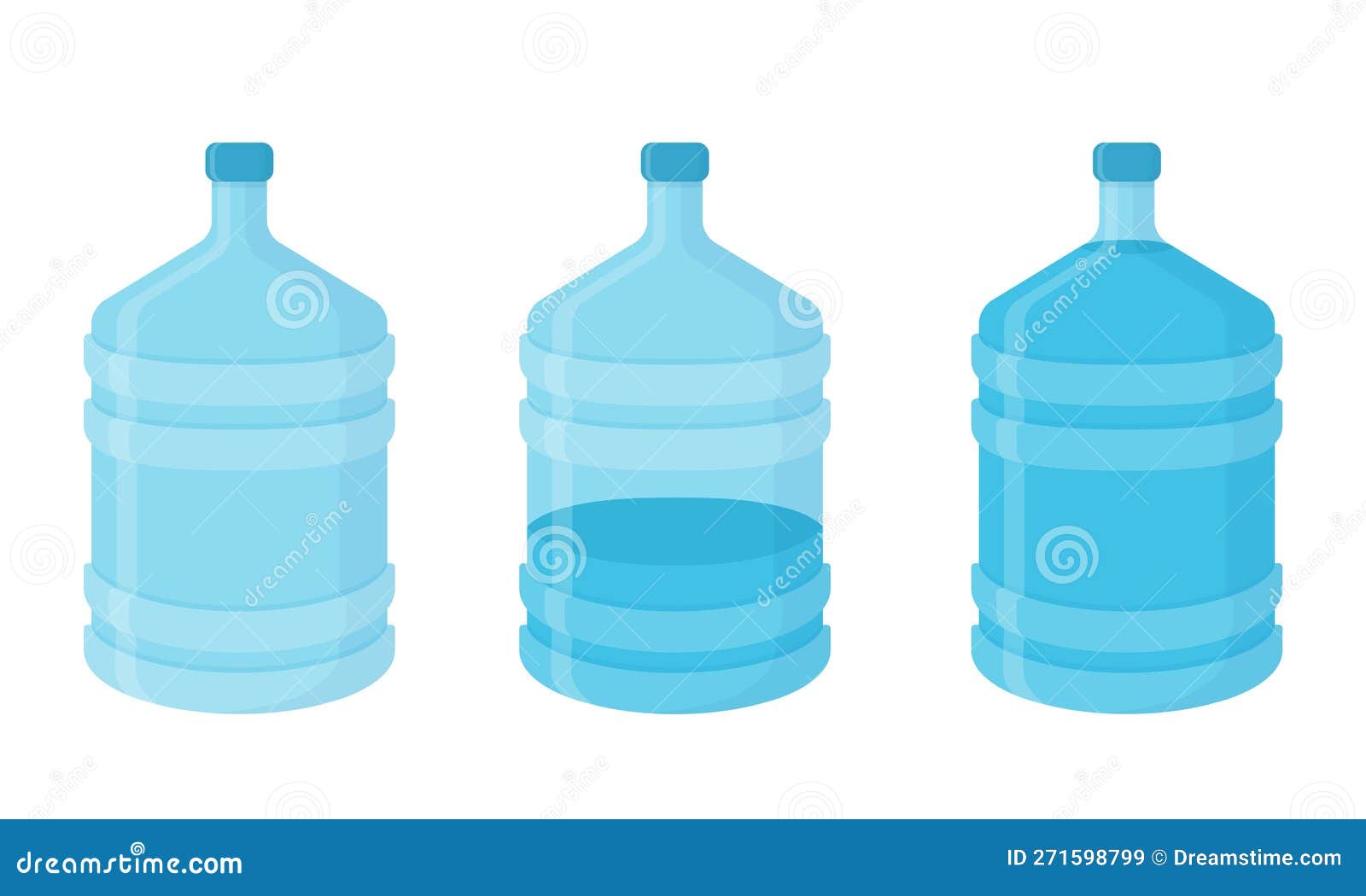 Big Bottles with Water stock vector. Illustration of style - 271598799
