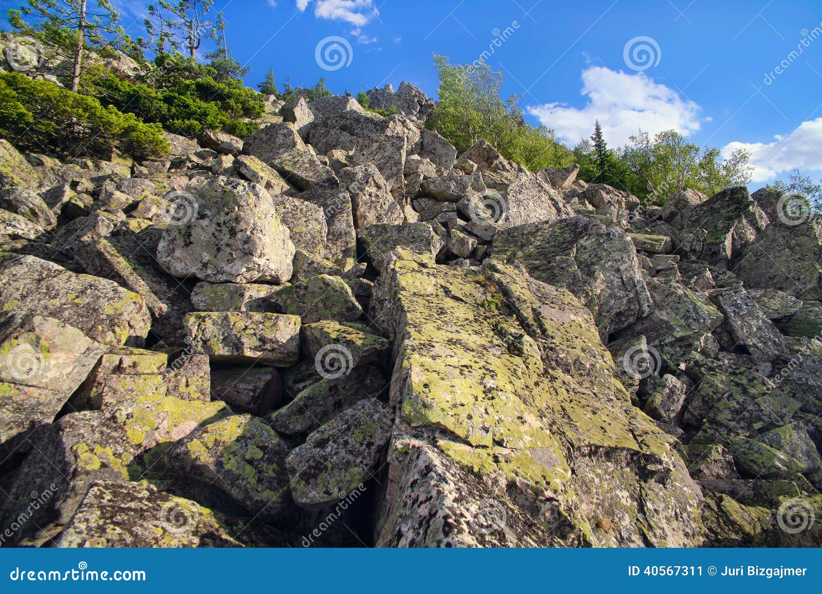 Big Boulders at Top of the Mountain Stock Image - Image of rock, people ...