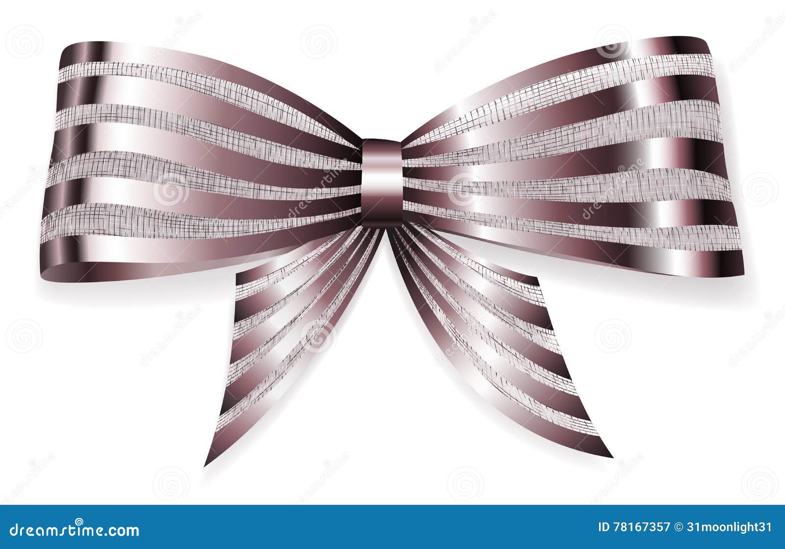 Big Bow of Striped Shiny Ribbon Stock Vector - Illustration of metal ...