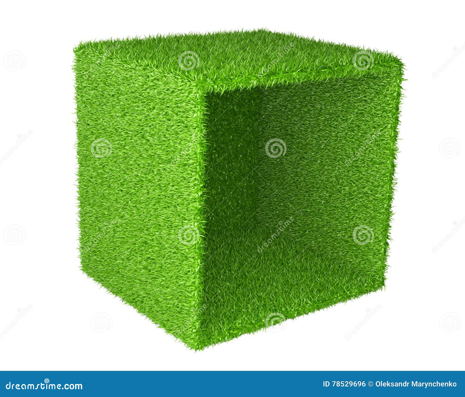Big Box Inverted on the Side Covered a Green Grass. Stock Illustration ...