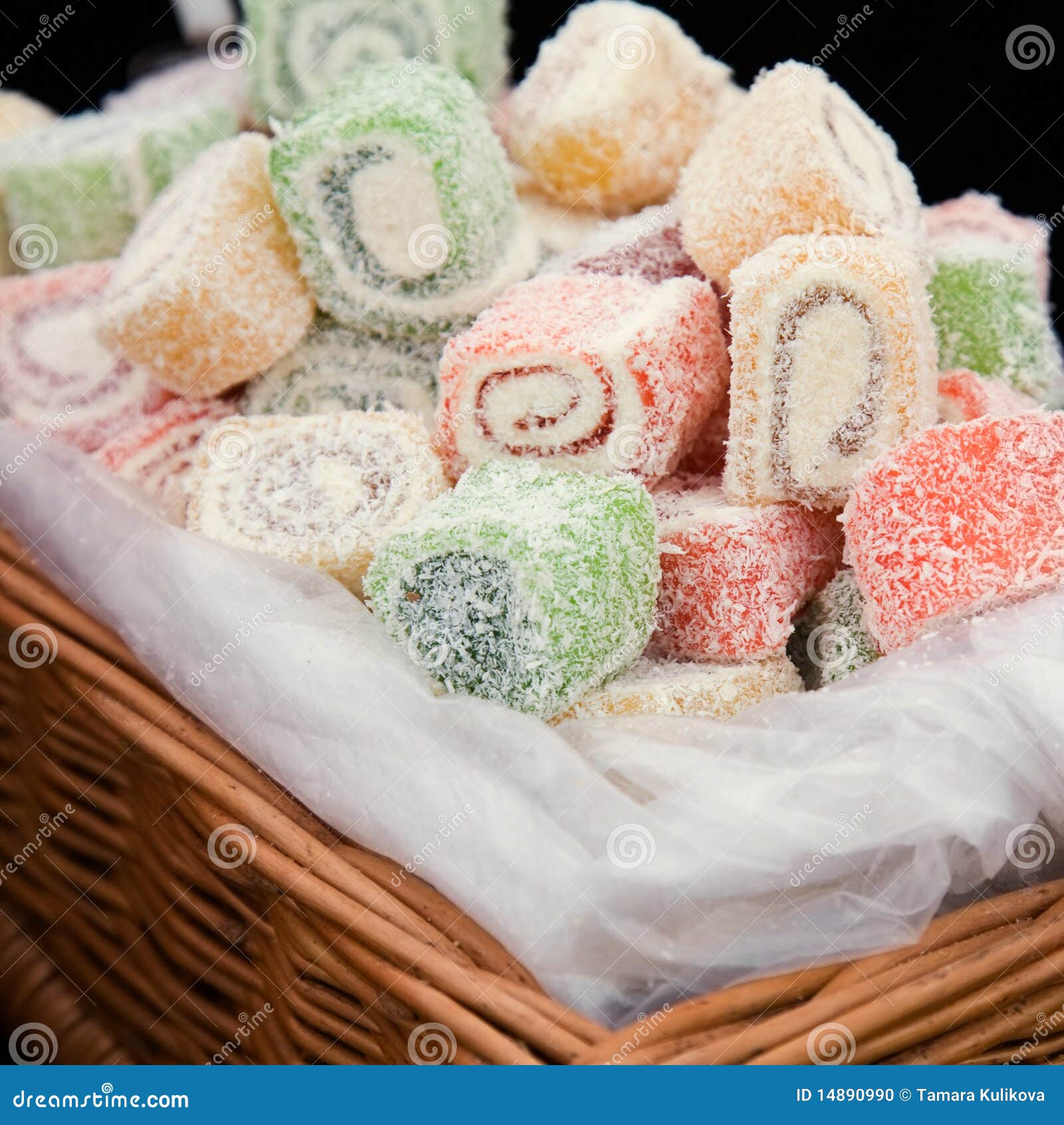 Big Box of Spiral Folded Turkish Delight Stock Photo - Image of ...