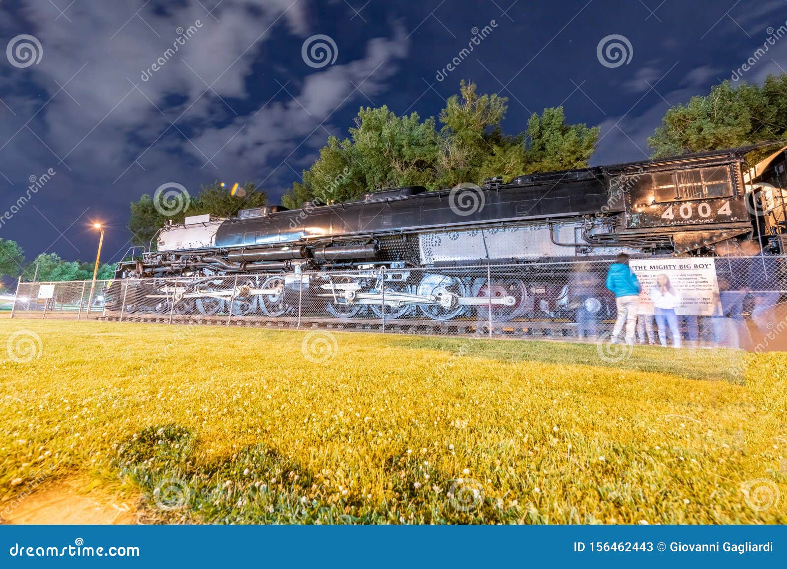 Big Boy Steam Engine 4004 at Night in Cheyenne, Wyoming Editorial Stock ...