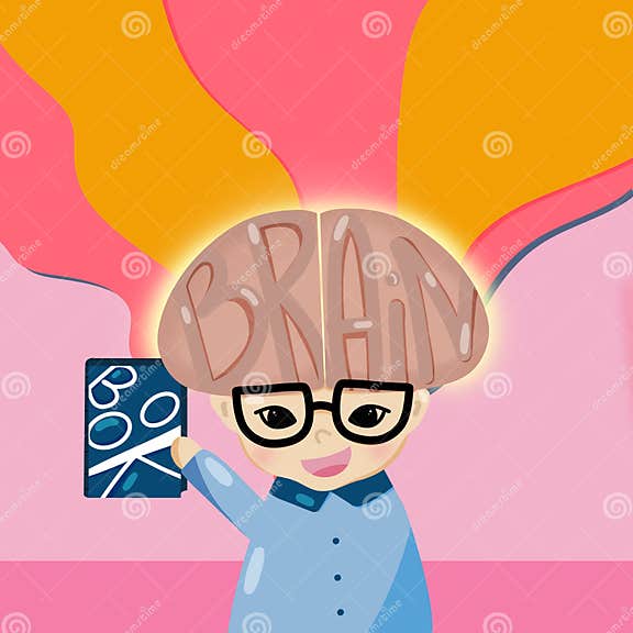 Big brain stock illustration. Illustration of book, school - 298055293