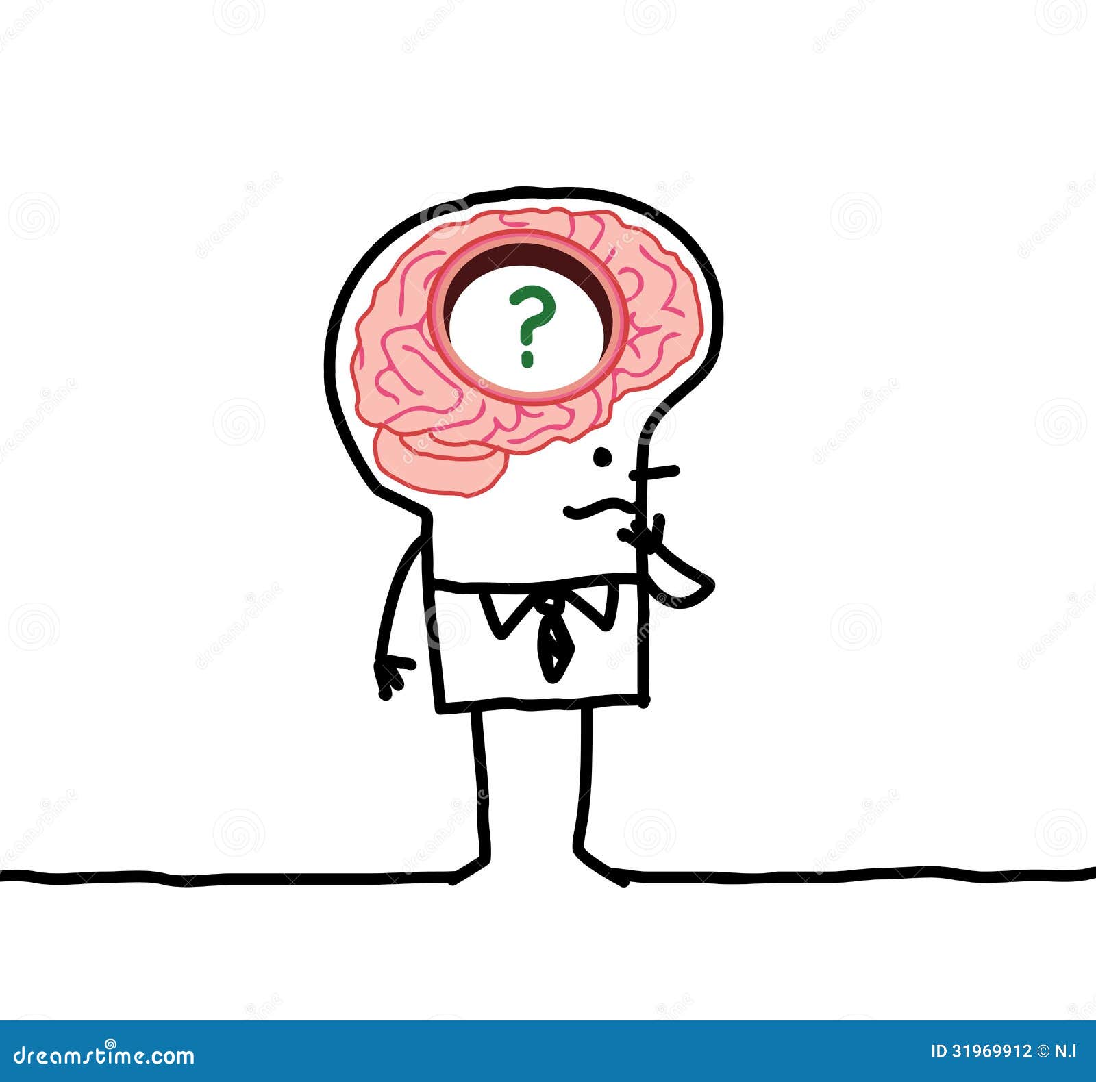 Big Brain Man & Memory Desorders Vector Illustration | CartoonDealer ...