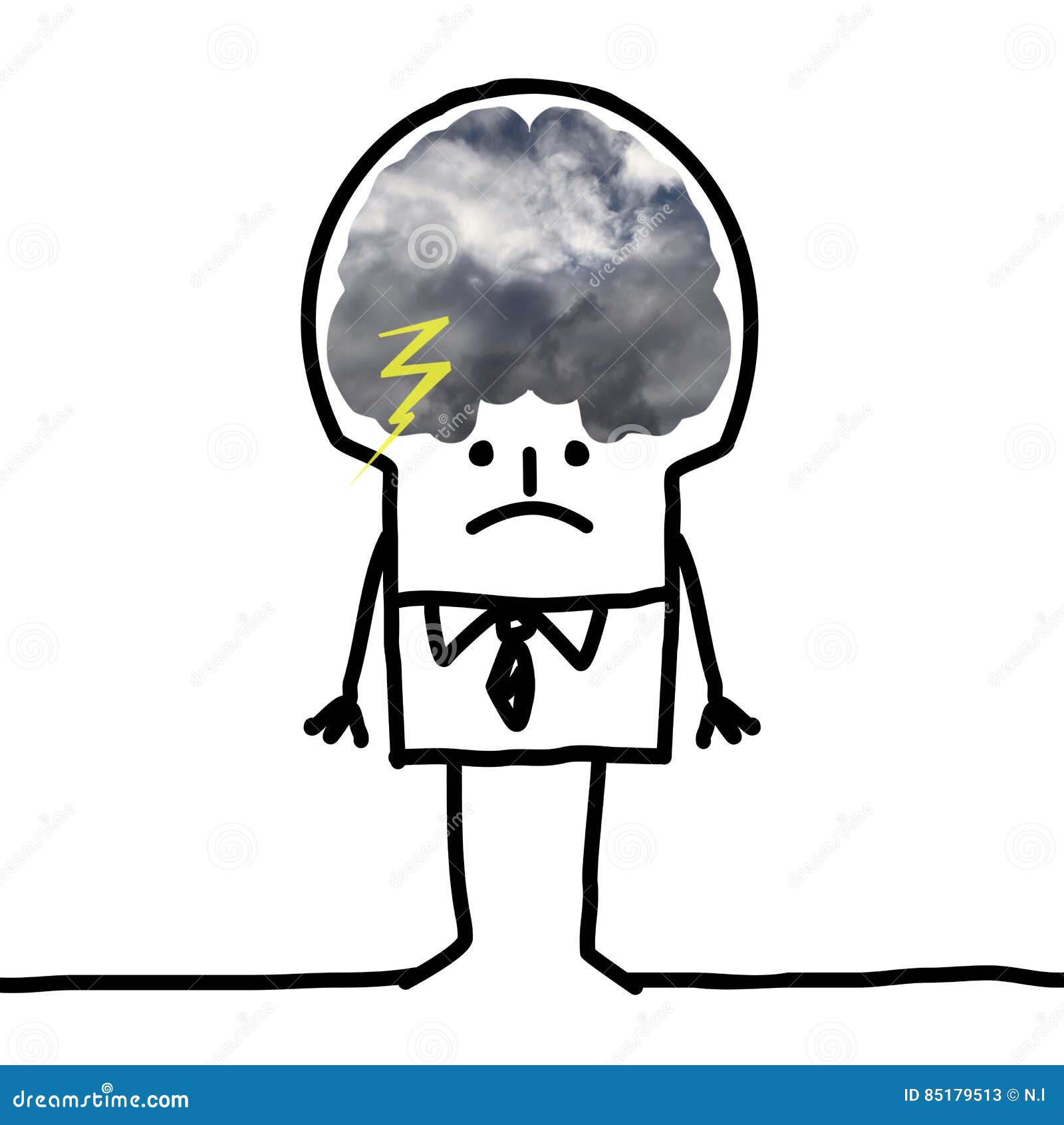 Big Brain Man - Pessimism And Clouds Royalty-Free Stock Photo ...
