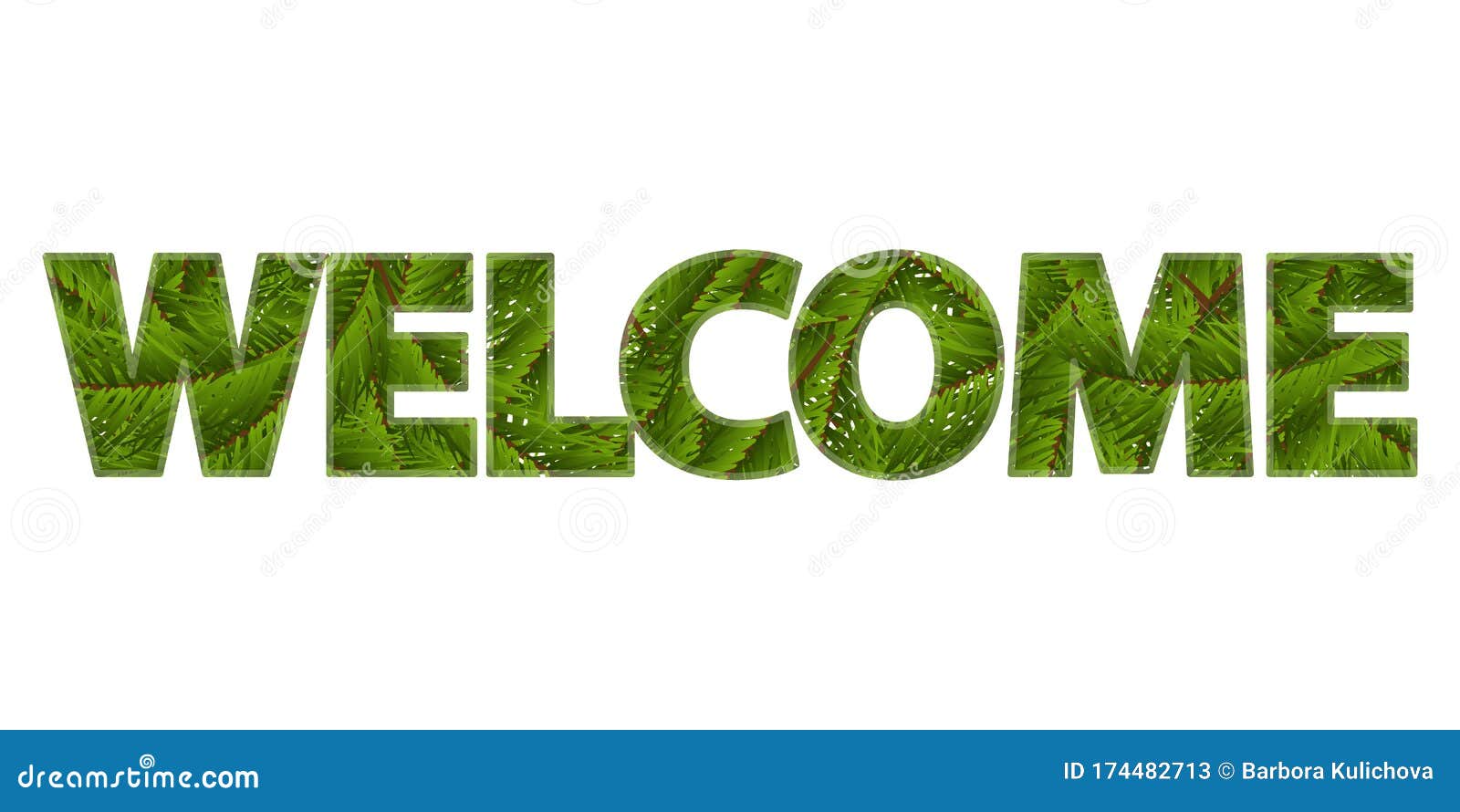 Big branch sign WELCOME stock vector. Illustration of label - 174482713