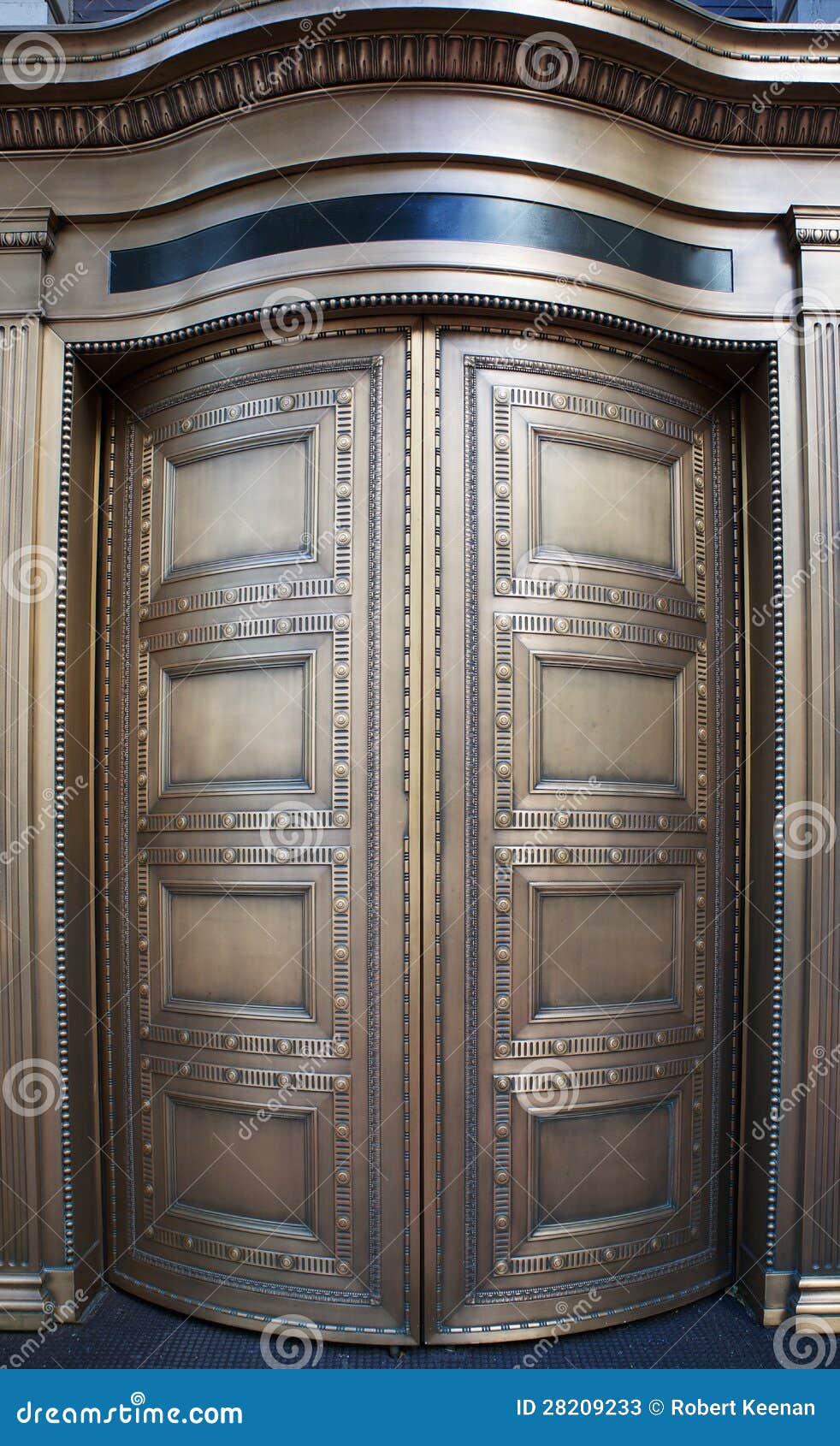Big Brass Revolving Bank Doors Up Close Stock Image - Image of building ...