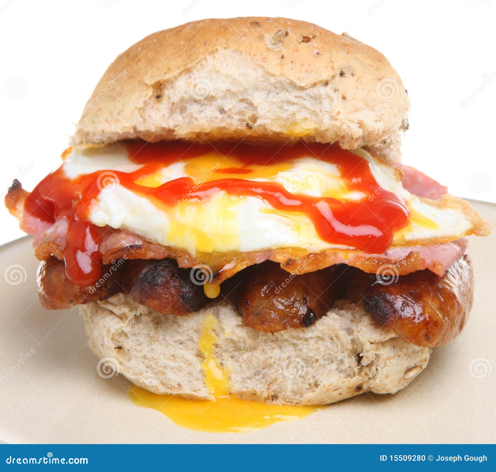 Big Breakfast Roll stock photo. Image of plate, isolated - 15509280