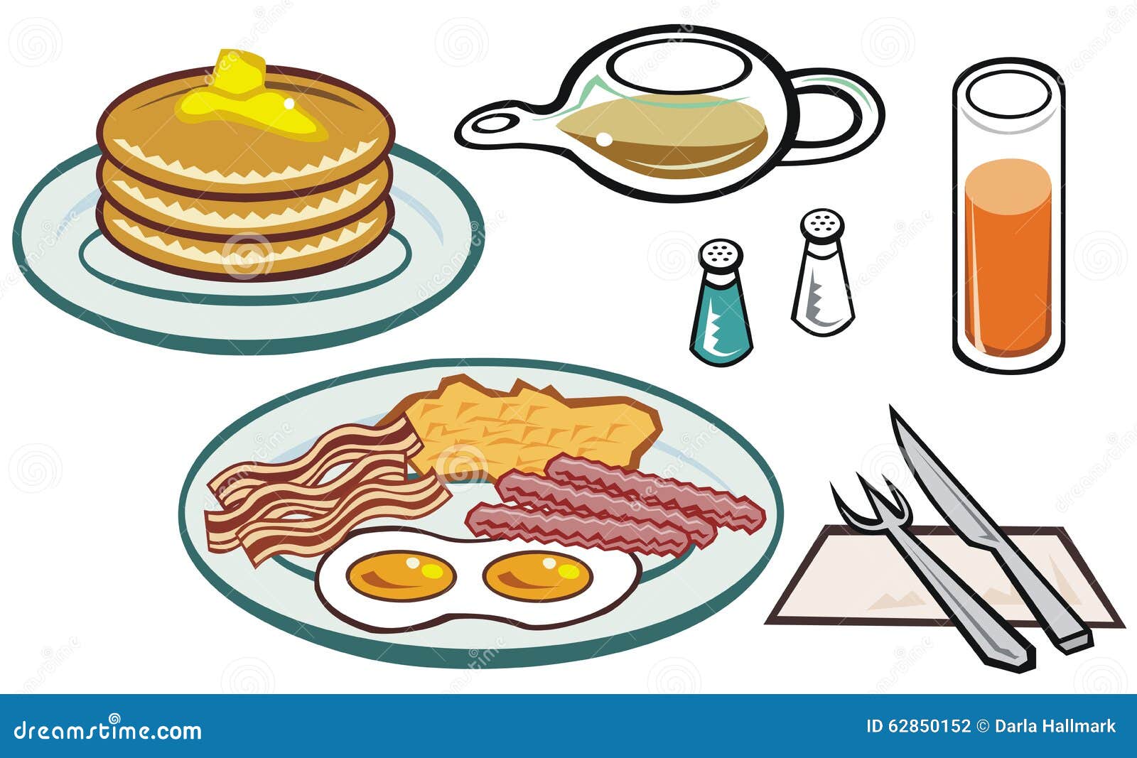 Big Breakfast stock vector. Illustration of shakers, meal - 62850152