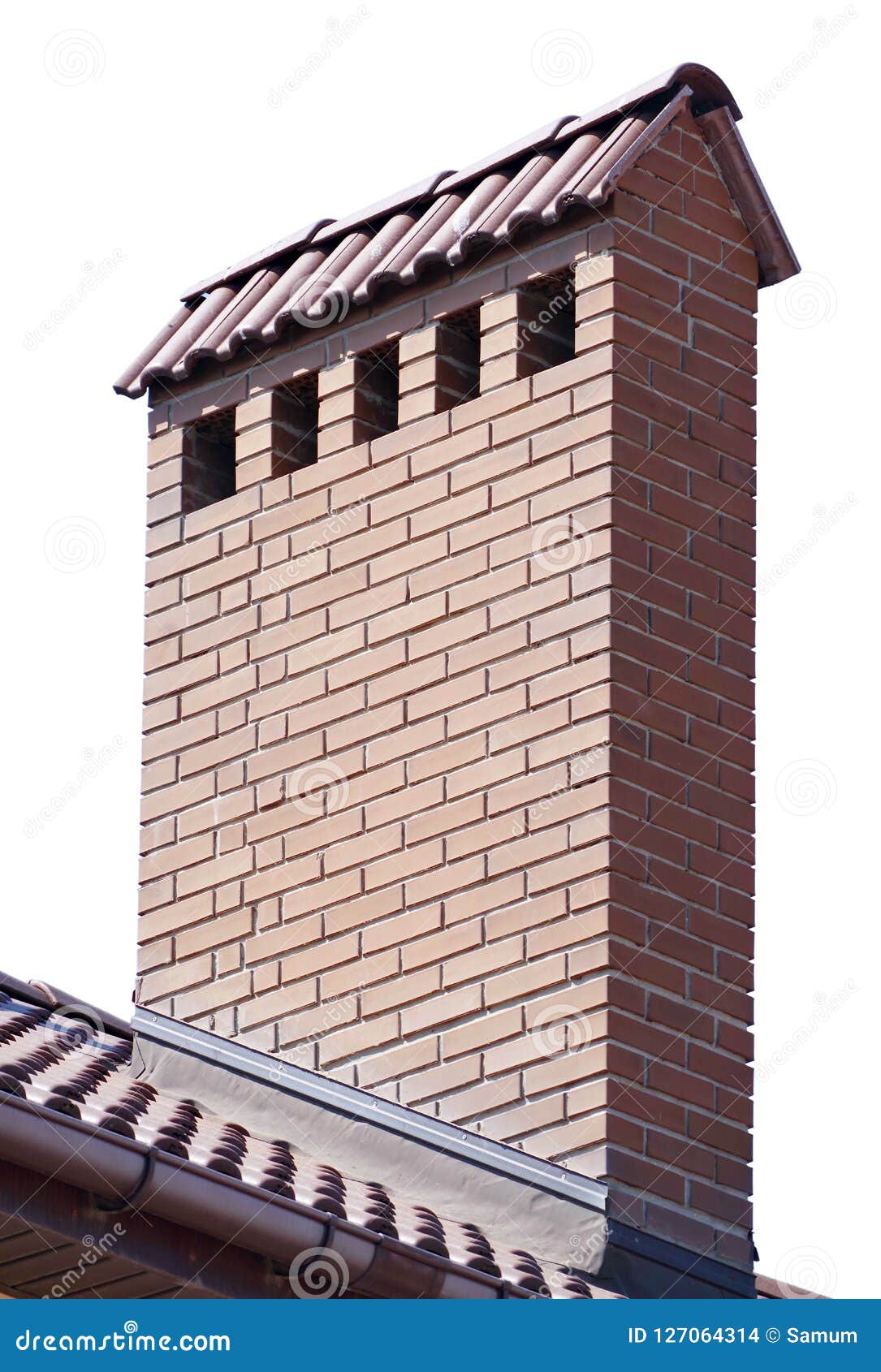 Big brick smokestack stock photo. Image of striped, smoke - 127064314