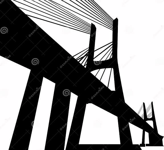 Big bridge stock vector. Illustration of metropolis, painting - 8202664