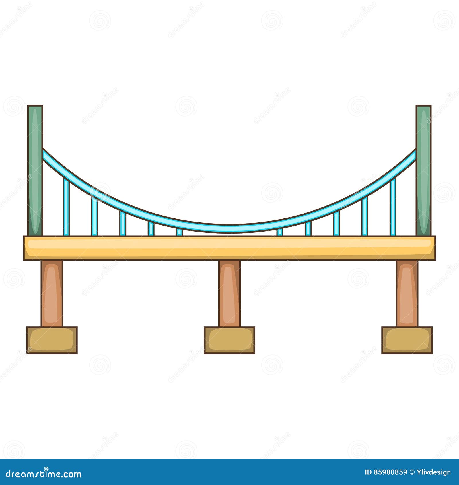 Big Bridge Icon, Cartoon Style Stock Vector - Illustration of cartoon ...