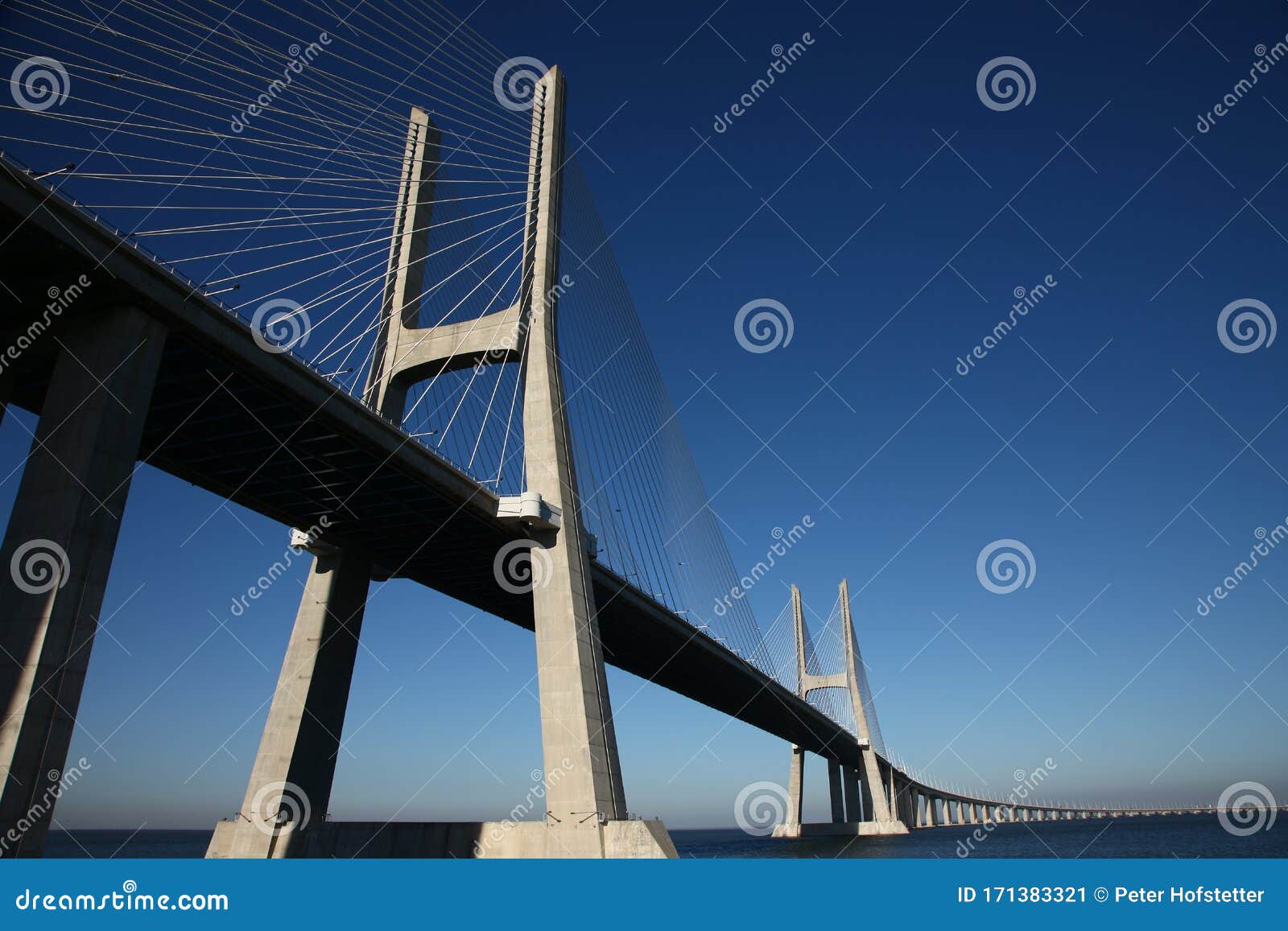 Big Bridge Over a River in Lisbon, Portugal Stock Image - Image of ...