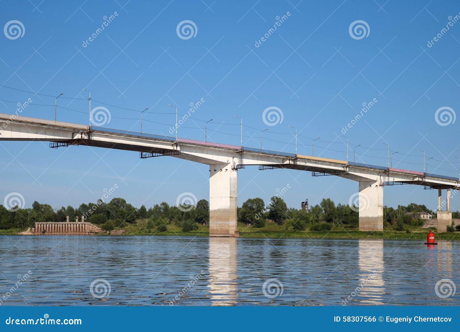 Big bridge over the river stock photo. Image of blue - 58307566