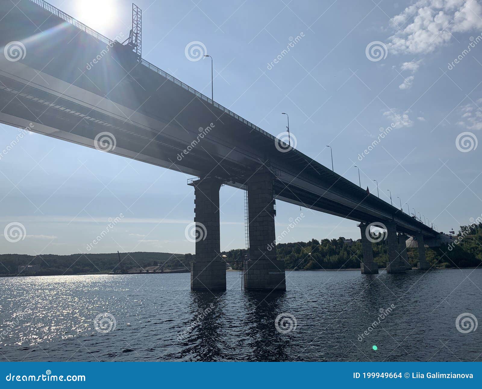 Big bridge over a river stock photo. Image of city, blue - 199949664
