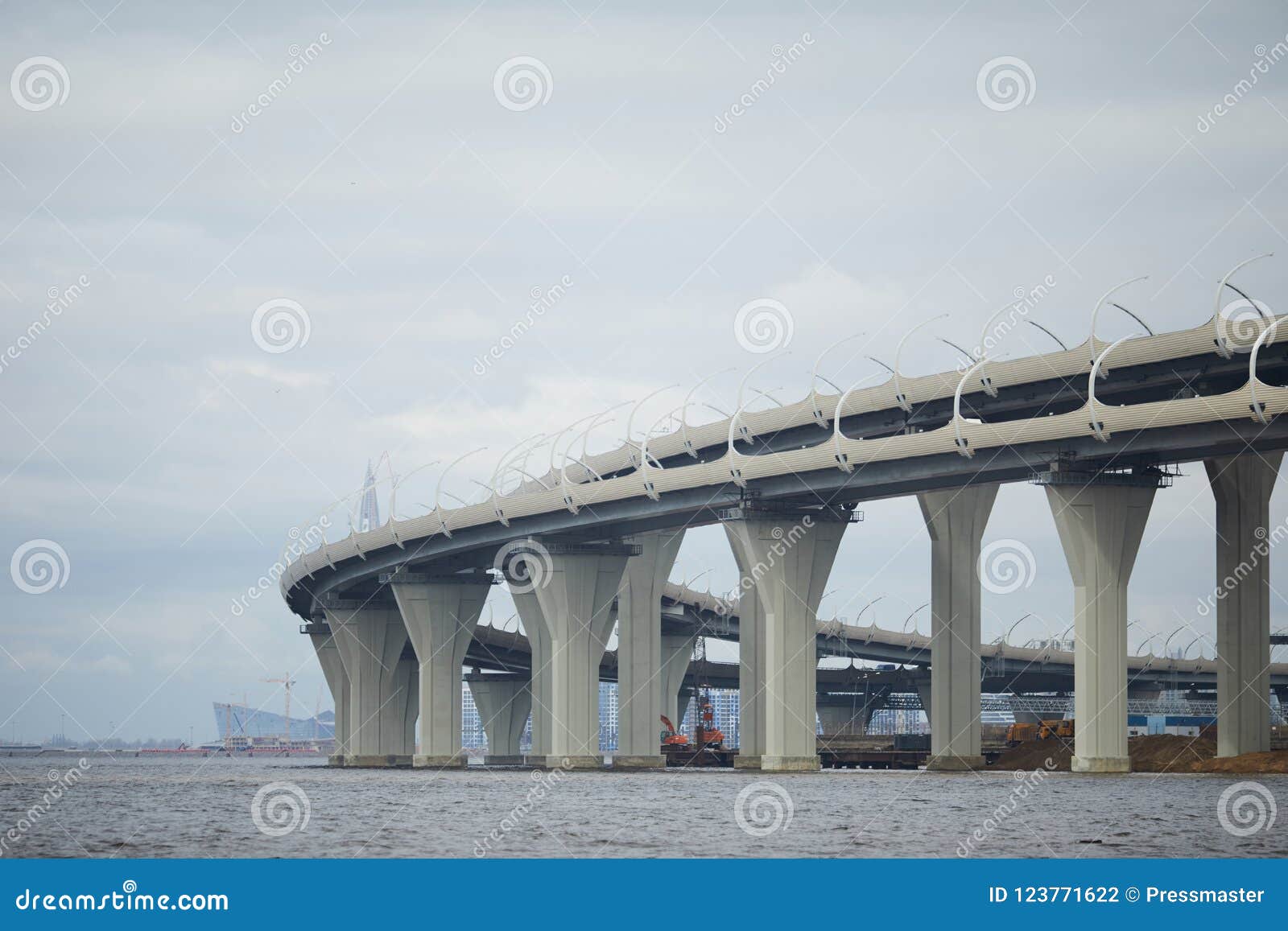 Big bridge at the river stock photo. Image of horizontal - 123771622