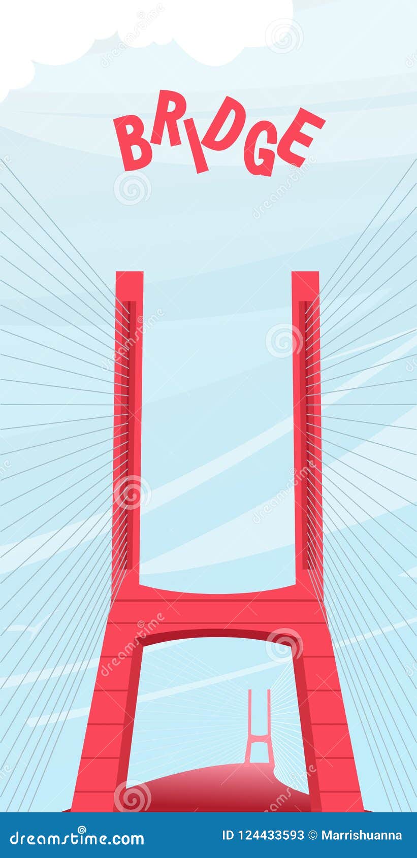 Large night bridge stock vector. Illustration of landscape - 124433593