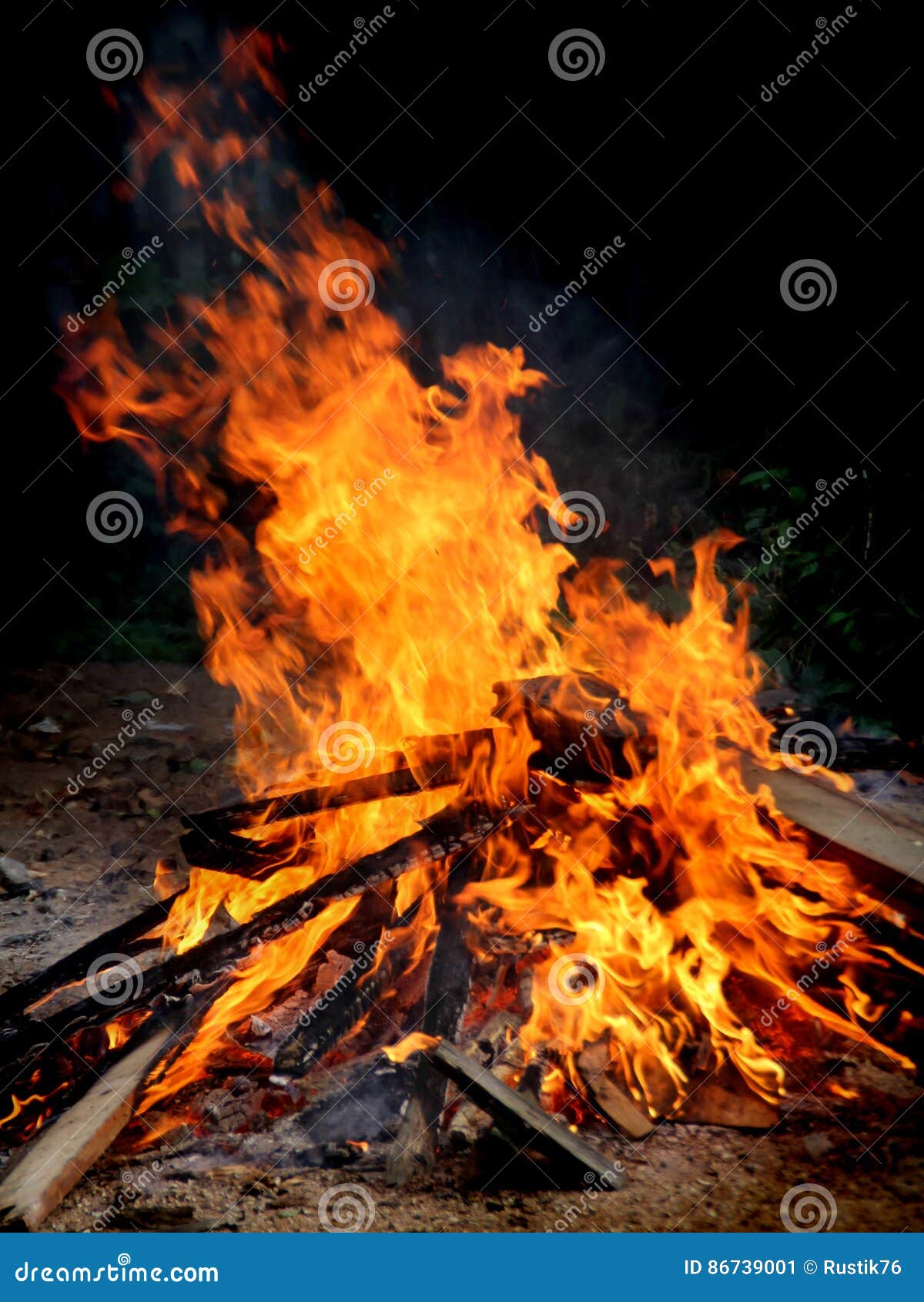 Big Bright Orange Flames in an Open Fire Stock Image - Image of heat ...