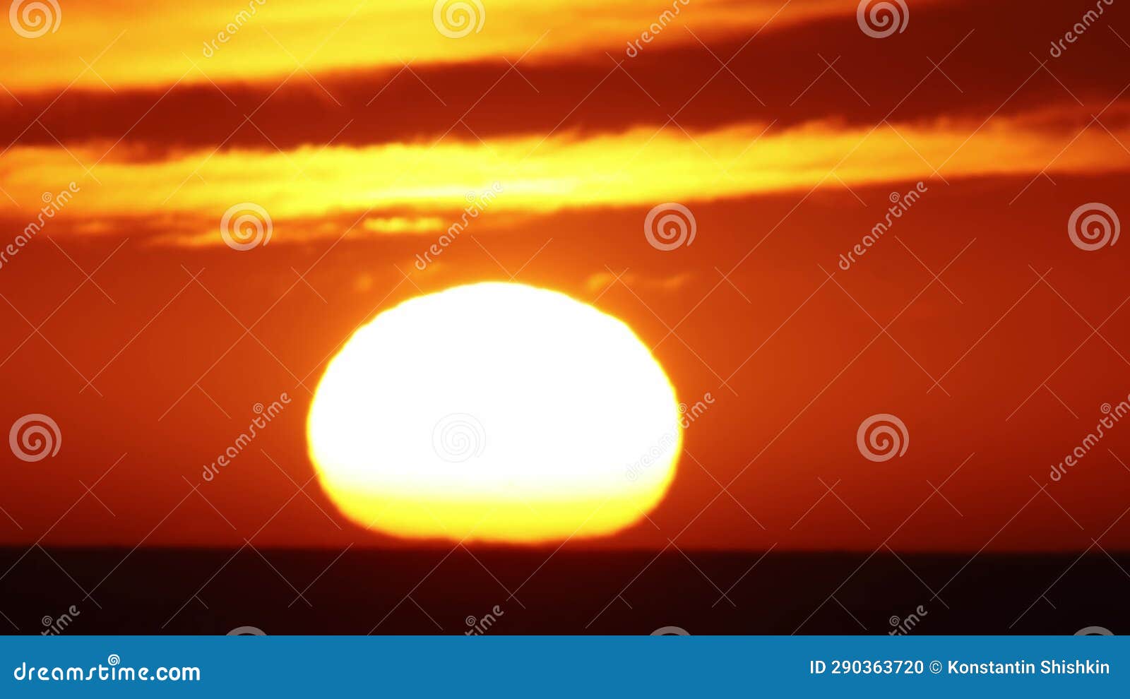 Big and Bright Setting Sun Above the Ocean Stock Footage - Video of ...