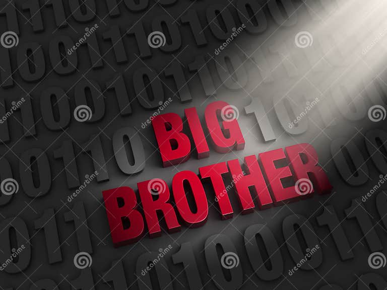 Big Brother in the Computer Code Stock Illustration - Illustration of ...