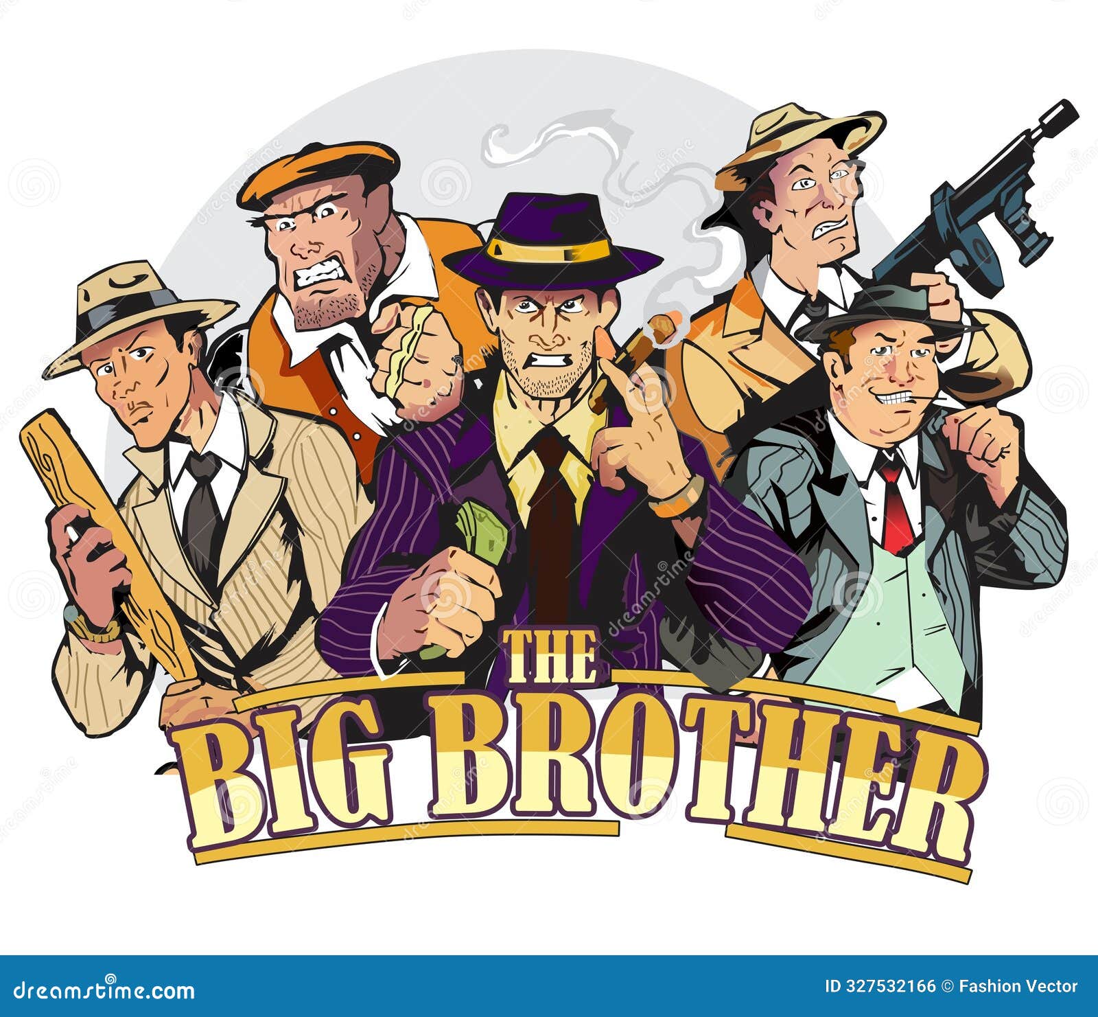 The Big Brother Vector Art Print Stock Illustration - Illustration of ...
