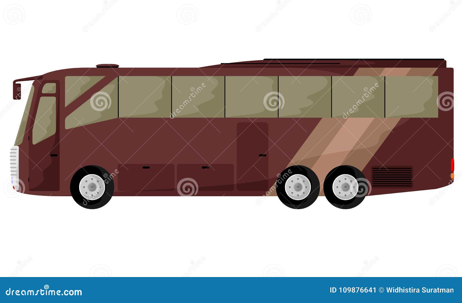 Large brown bus transport stock vector. Illustration of stainless ...