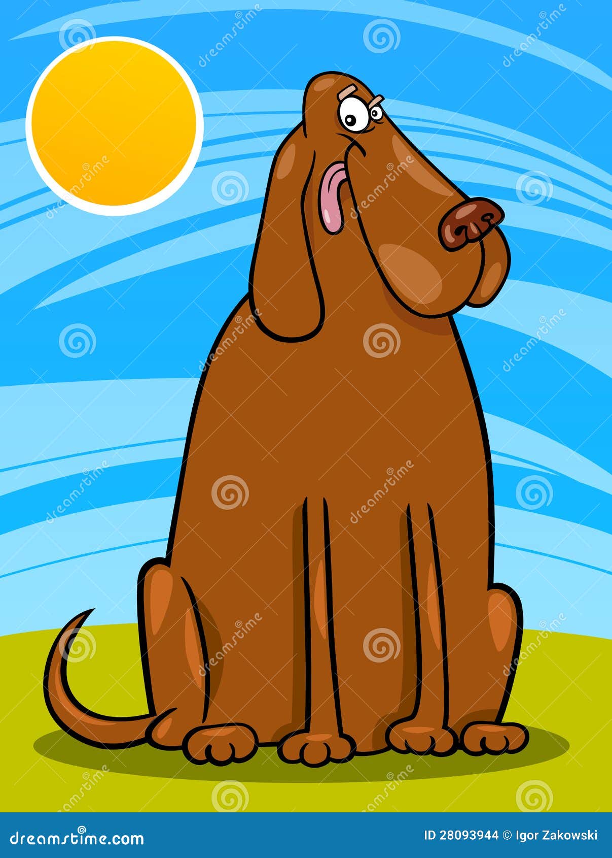 Big Brown Dog Cartoon Illustration Stock Vector - Illustration of ...