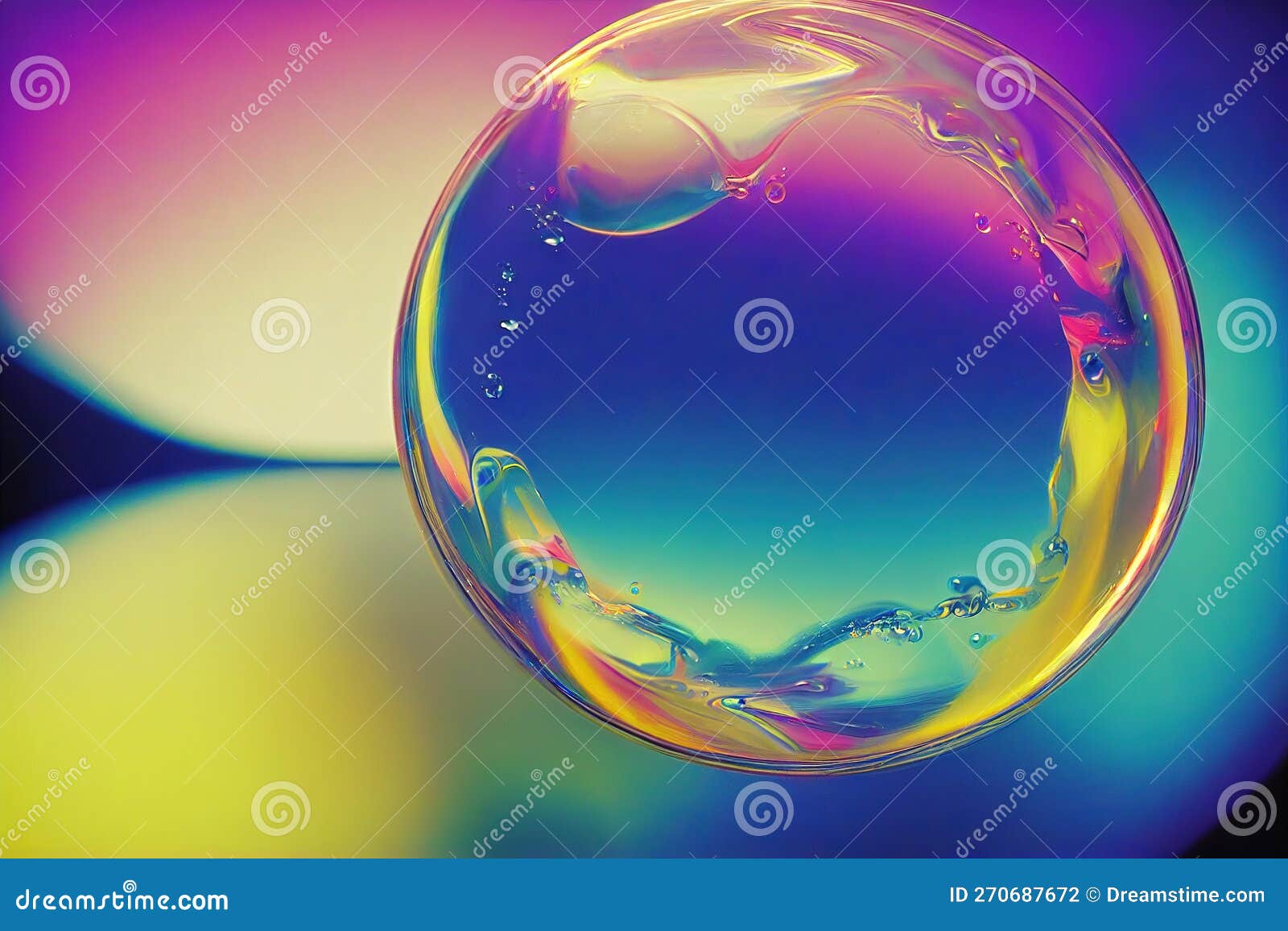 Big Bubble Multi-colored Molecule Closeup Science and Biotechnology ...