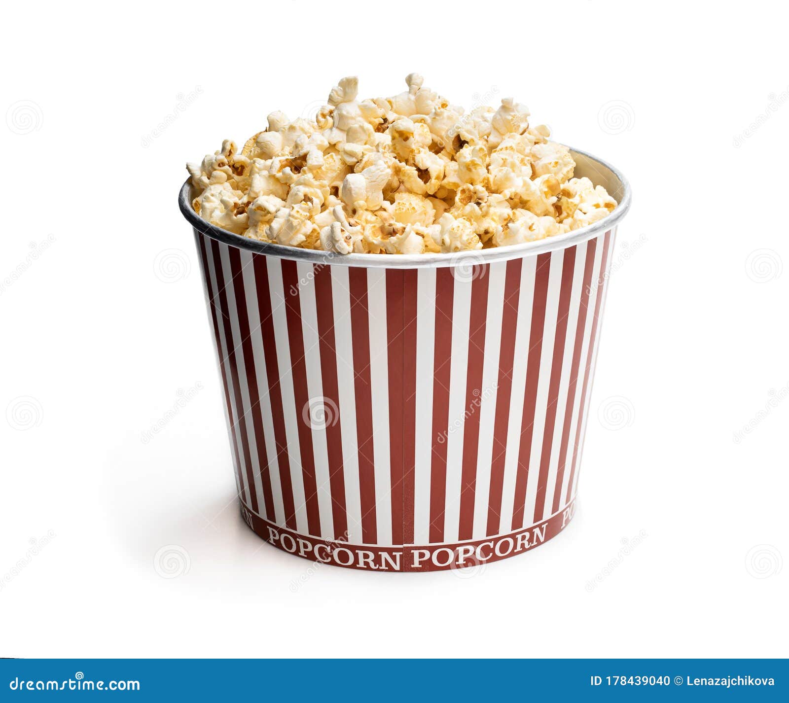 Big Bucket of Popcorn Isolated on White Stock Photo - Image of carton ...
