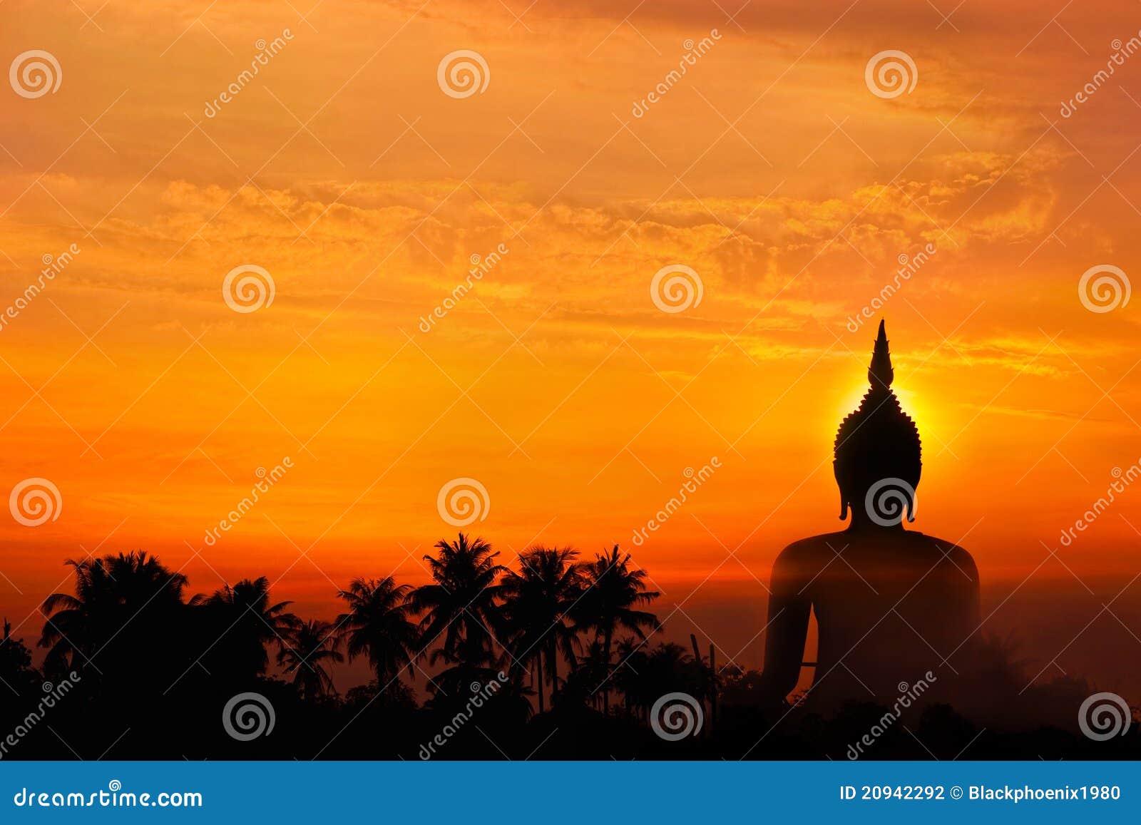 Big Buddha Statue and Sunset Stock Photo - Image of asia, pillar: 20942292