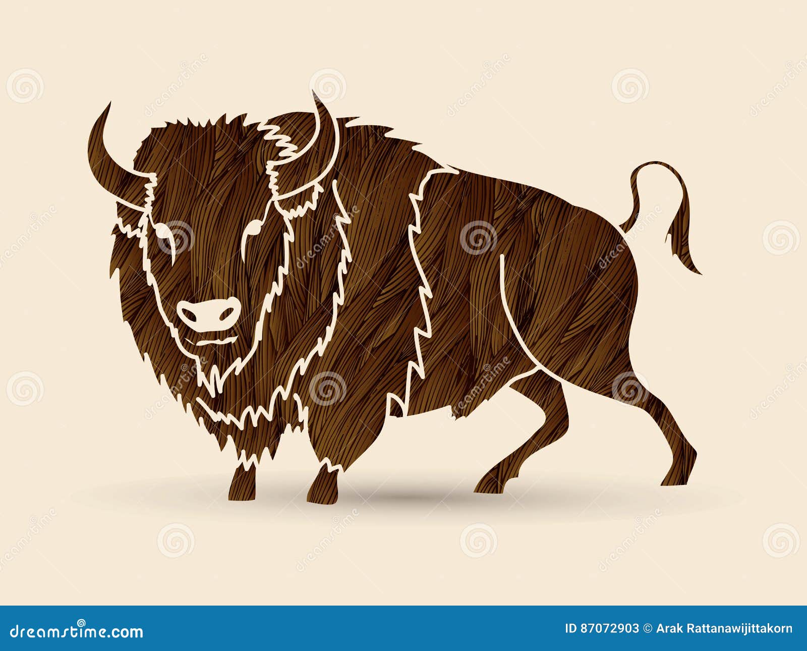 Big Buffalo standing stock vector. Illustration of beast - 87072903